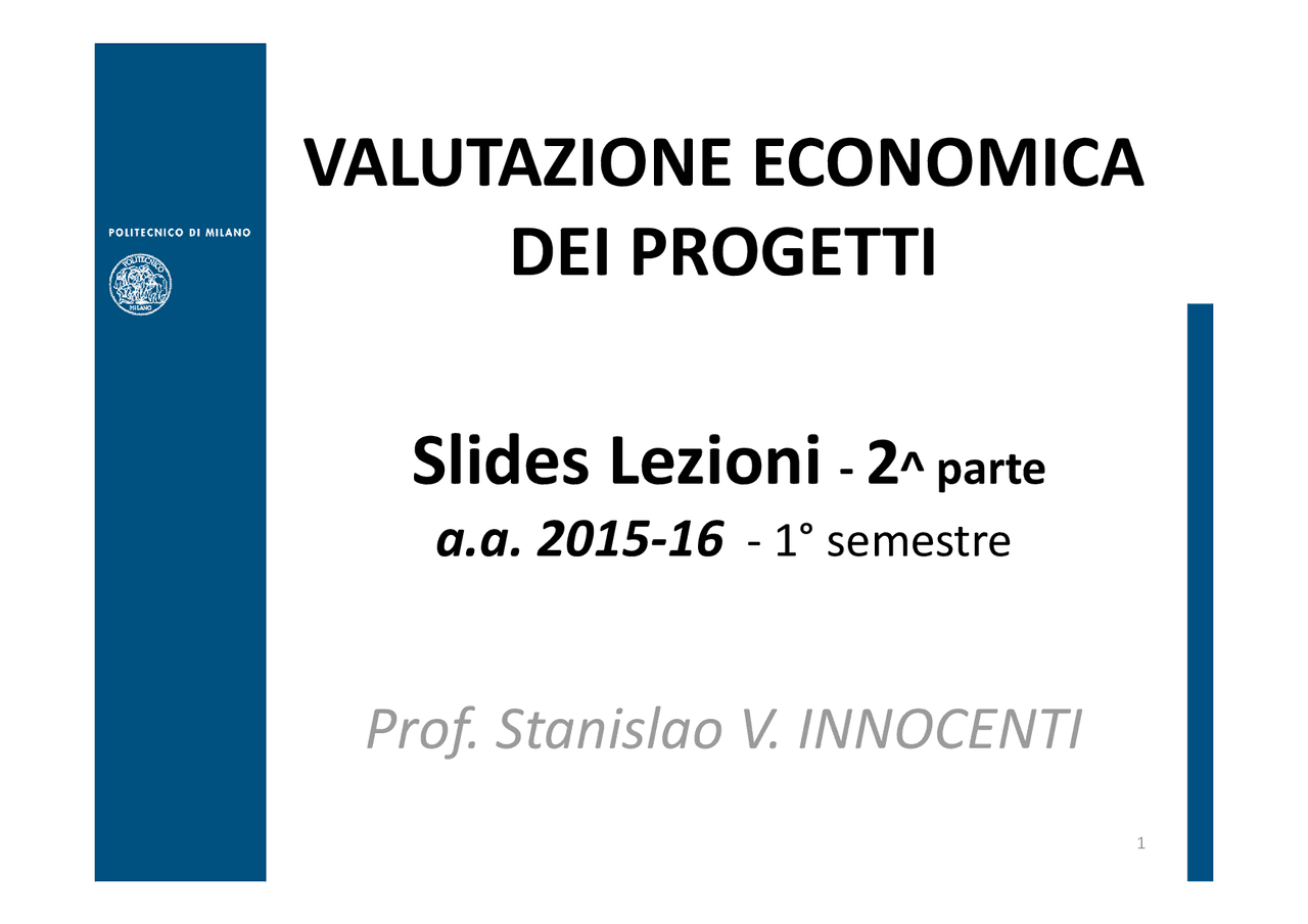 Lezioni Estimo Docsity