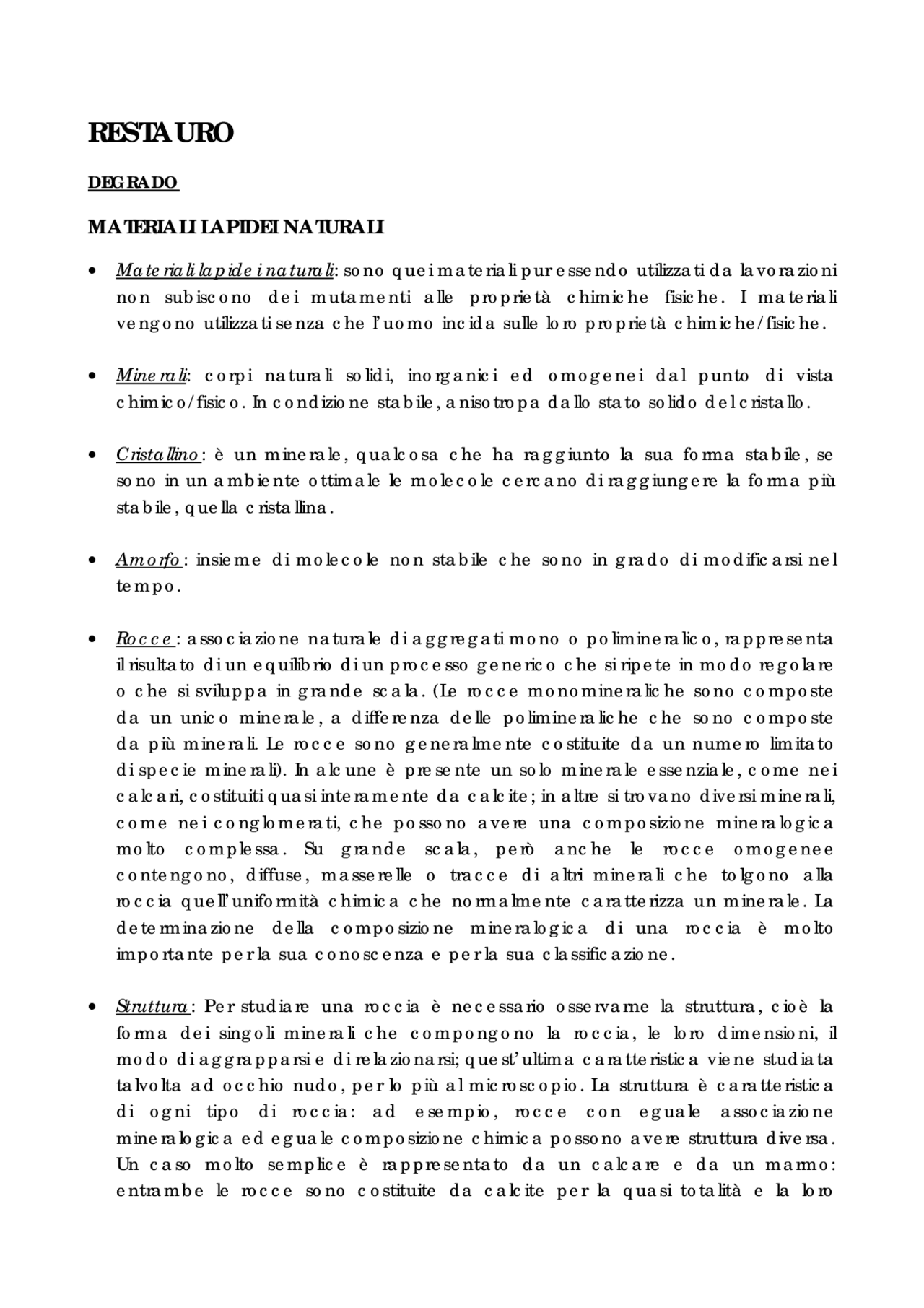 Restauro Docsity
