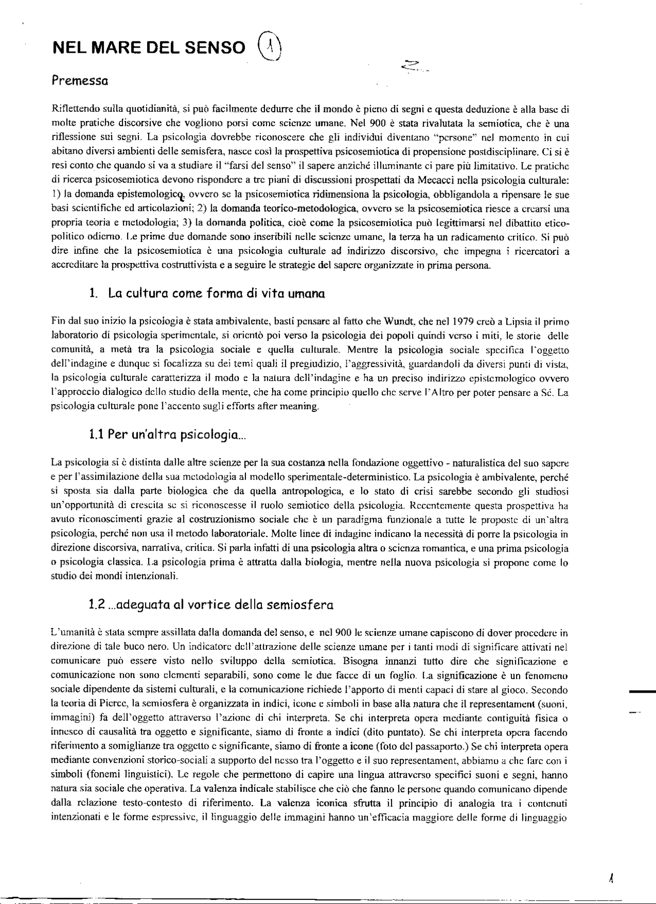 Psicologia Culturale Discorsiva Giuseppe Mininni Docsity
