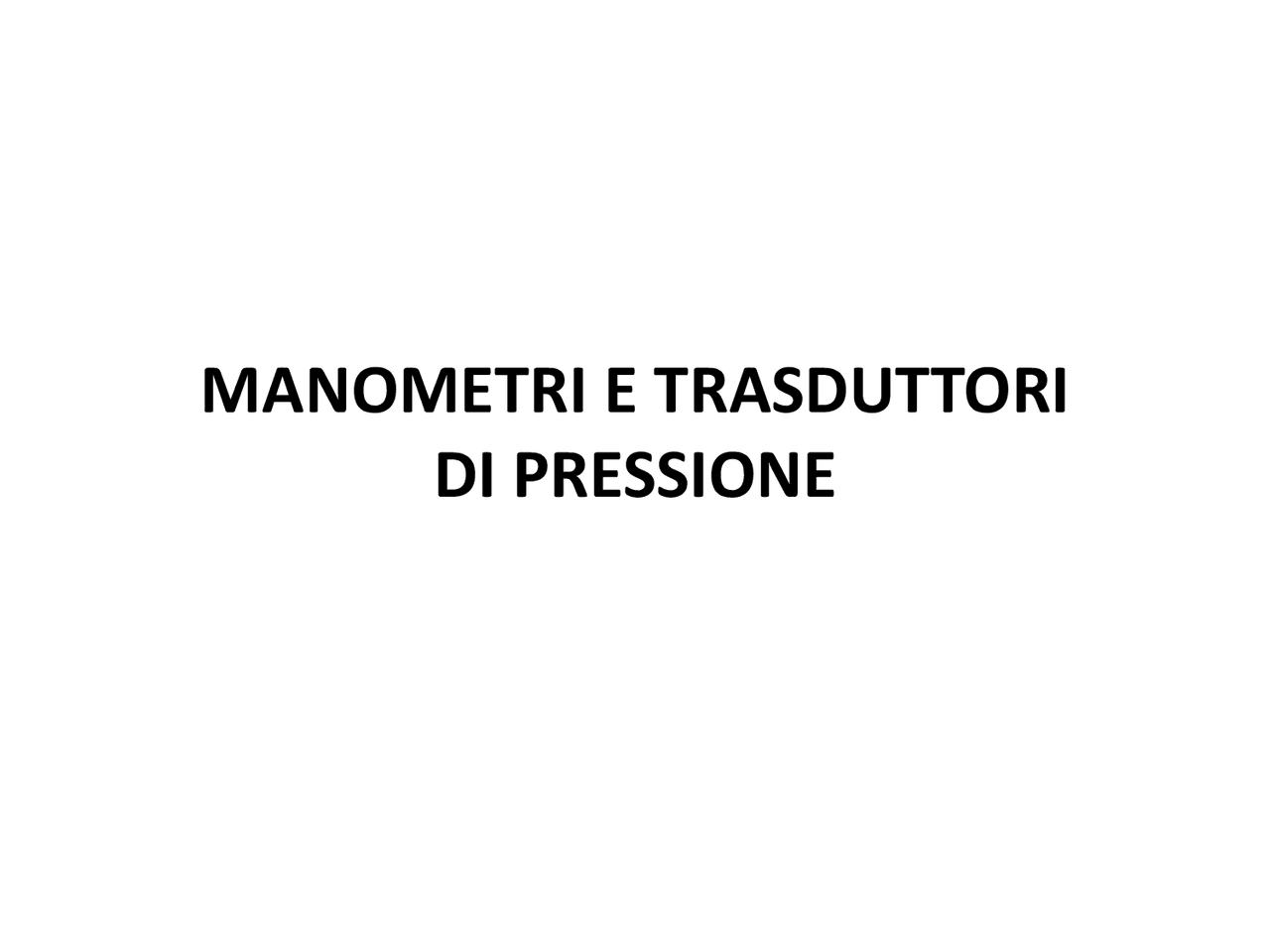 Manometri E Trasduttori Di Pressione Docsity