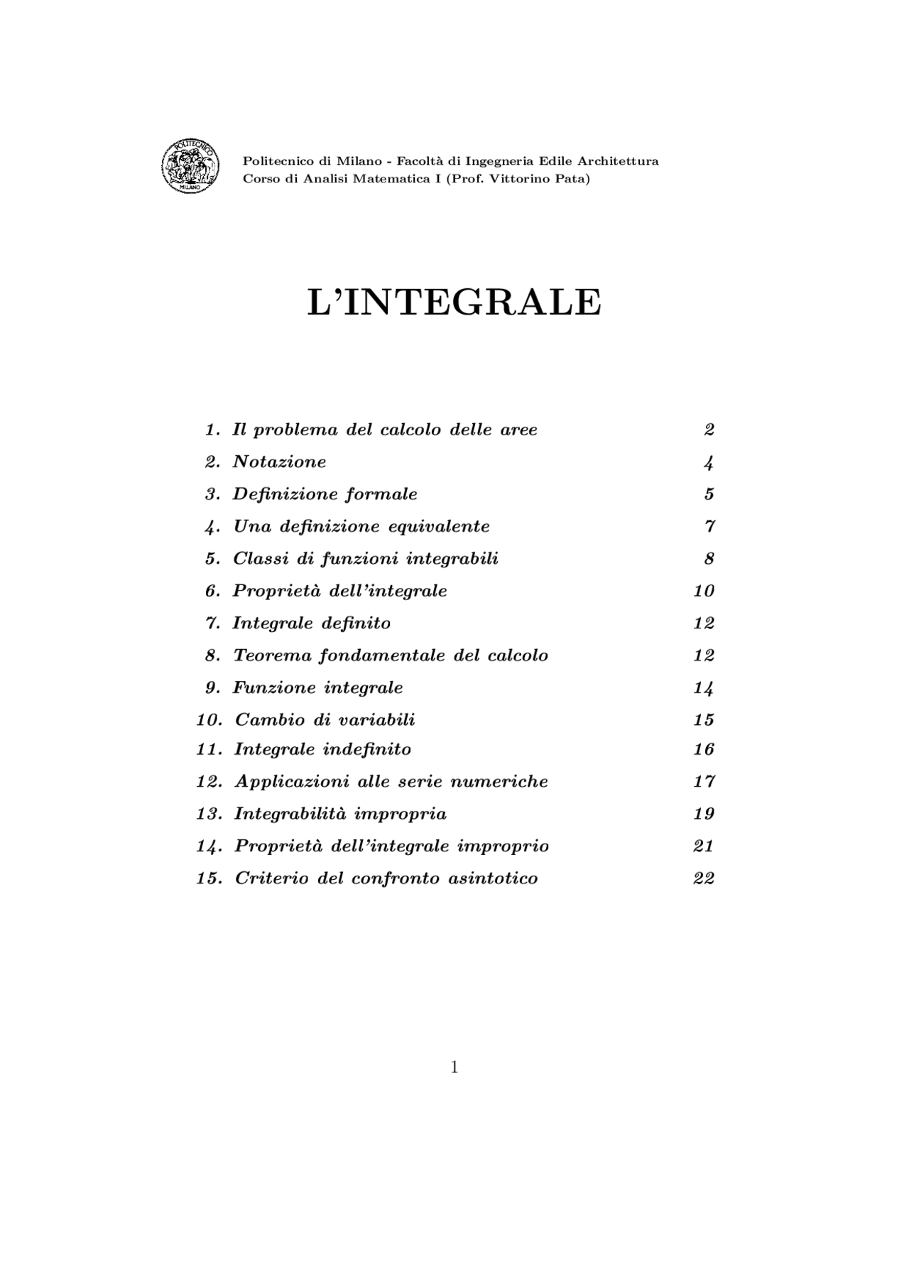 Dispense Sullintegrale Di Riemann Docsity