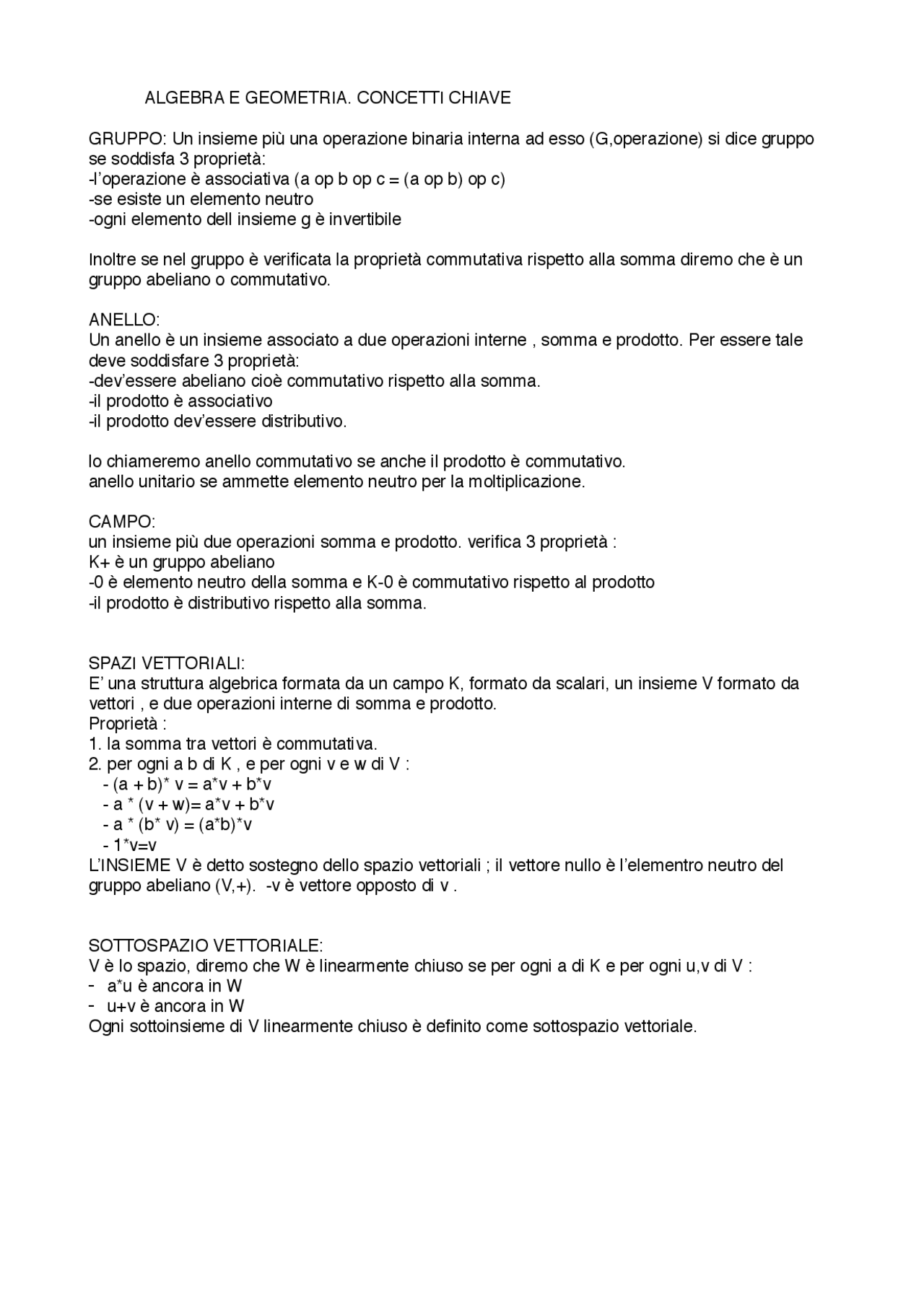 Algebra Docsity