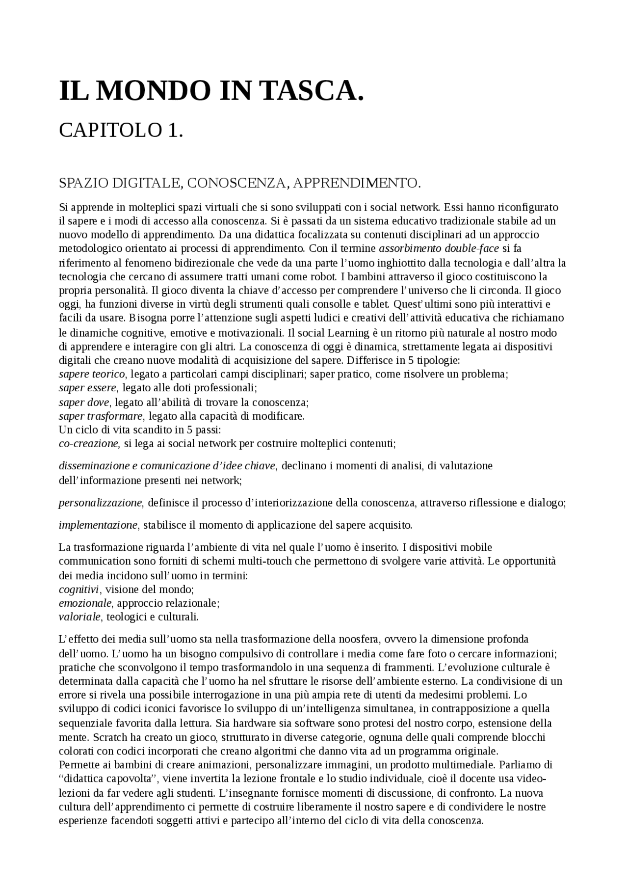 Il Mondo In Tasca Docsity
