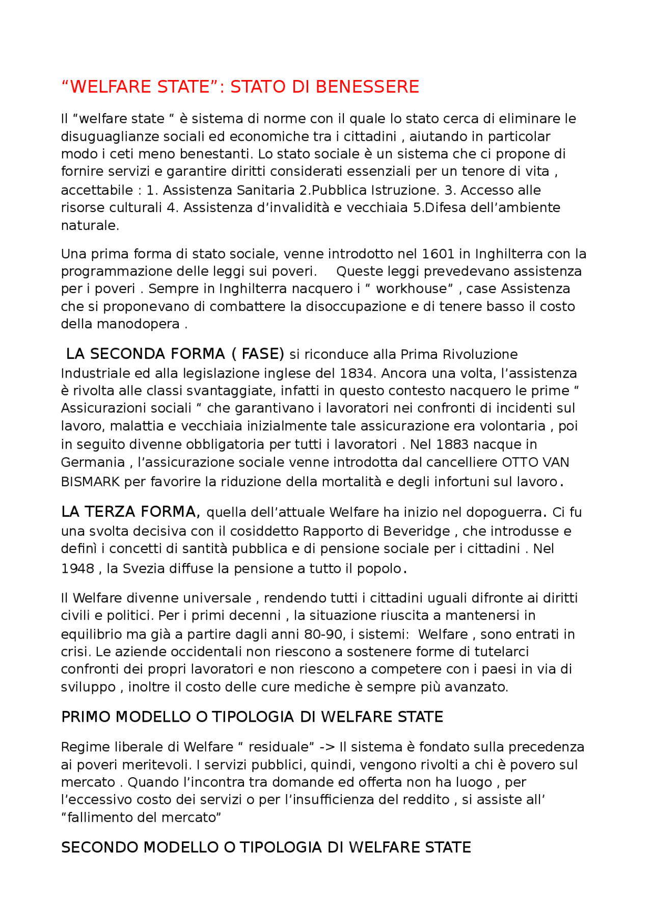 Welfare State Docsity
