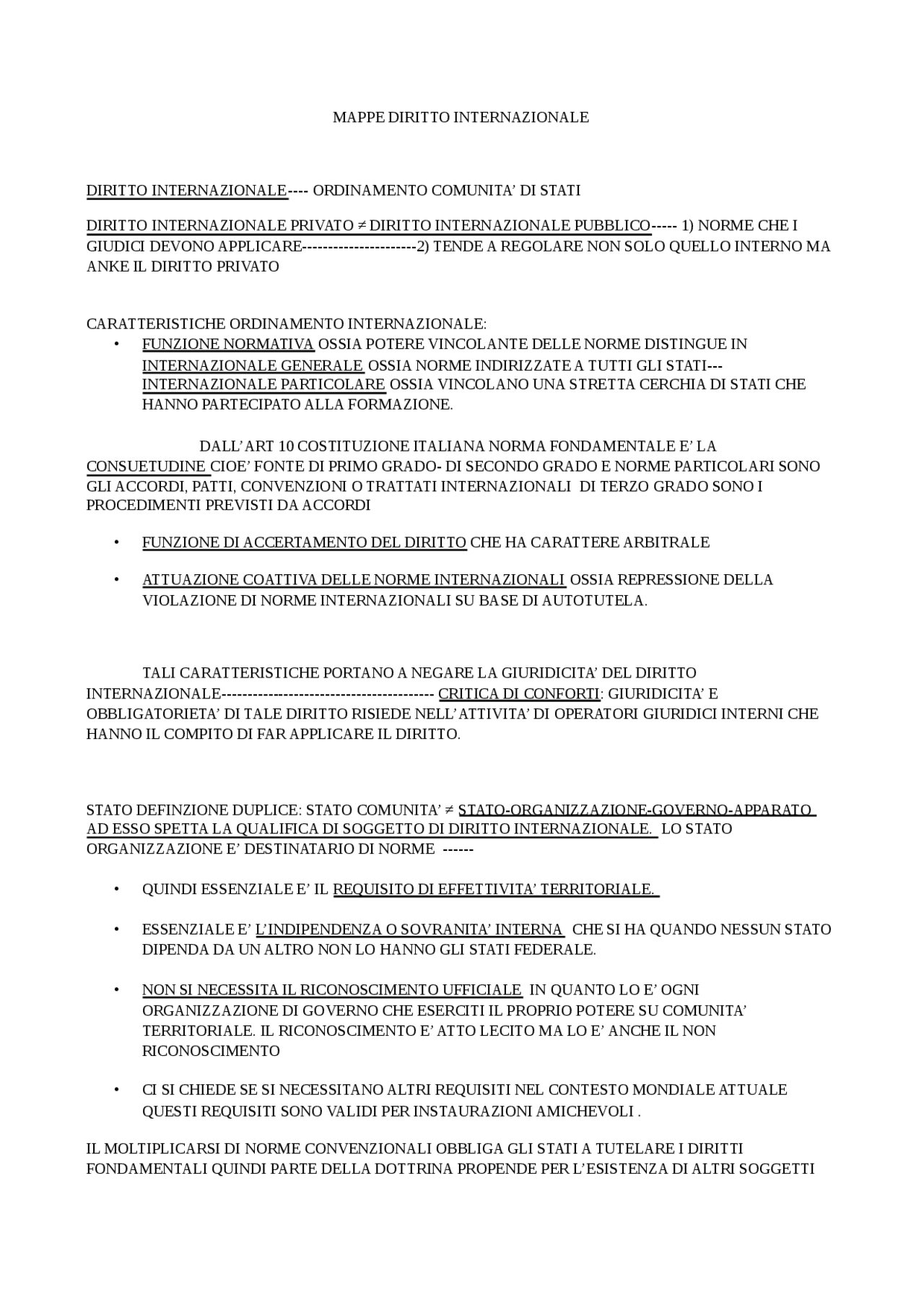 Mappe diritto internazionale conforti | Schemi e mappe concettuali di ...
