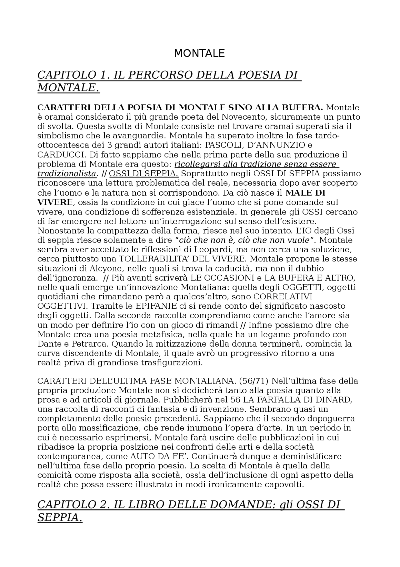 Montale Casadei Docsity