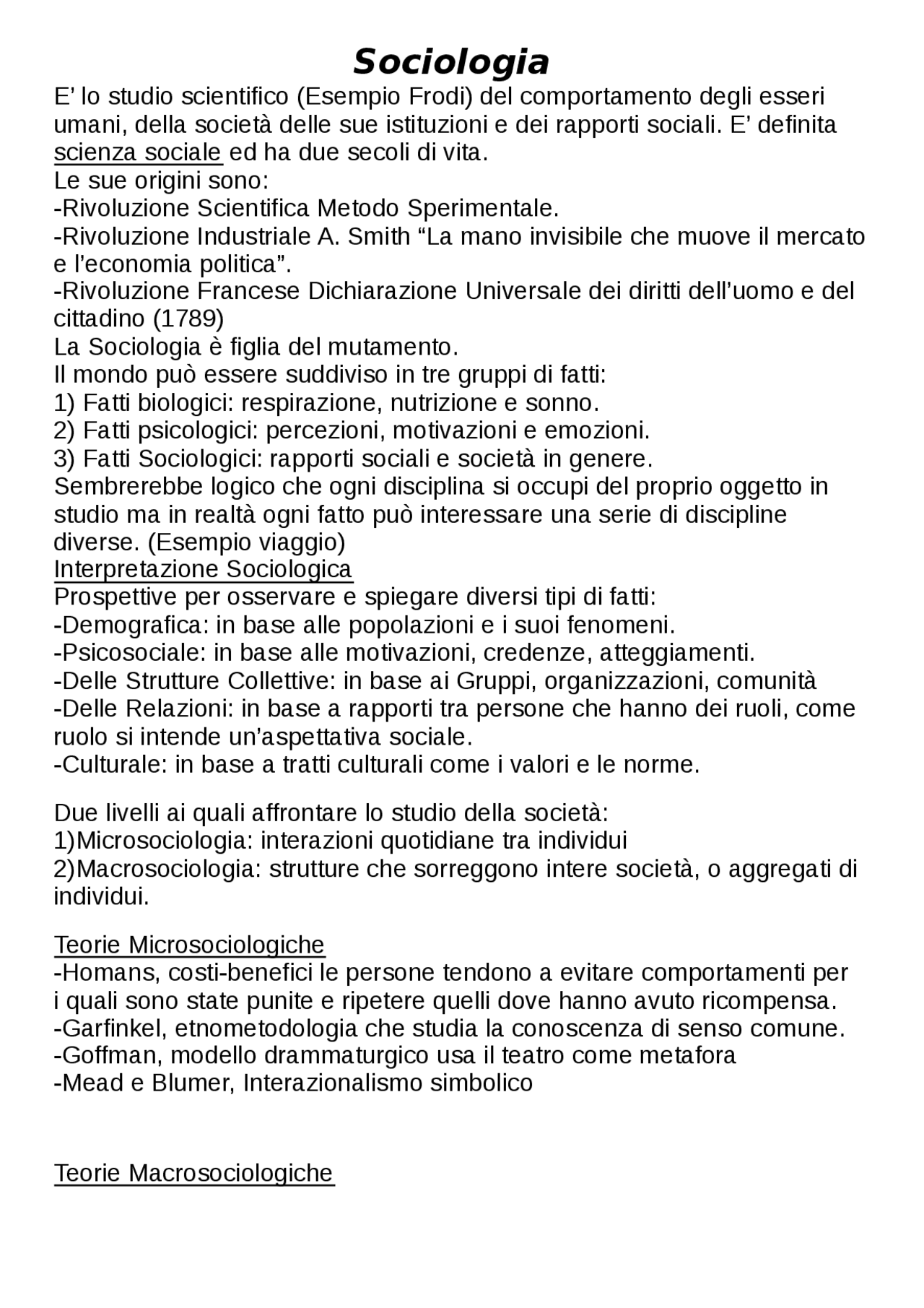 Sociologia Risasunto Smelser Docsity