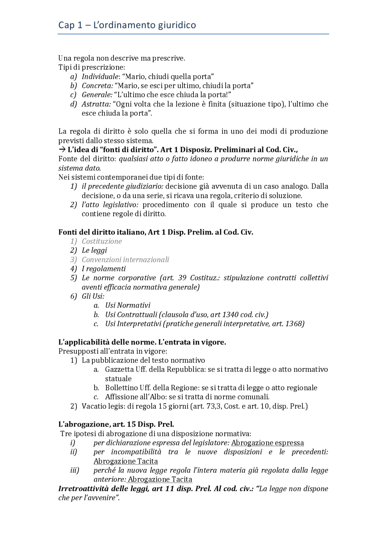 Riassunto Diritto Privato Docsity