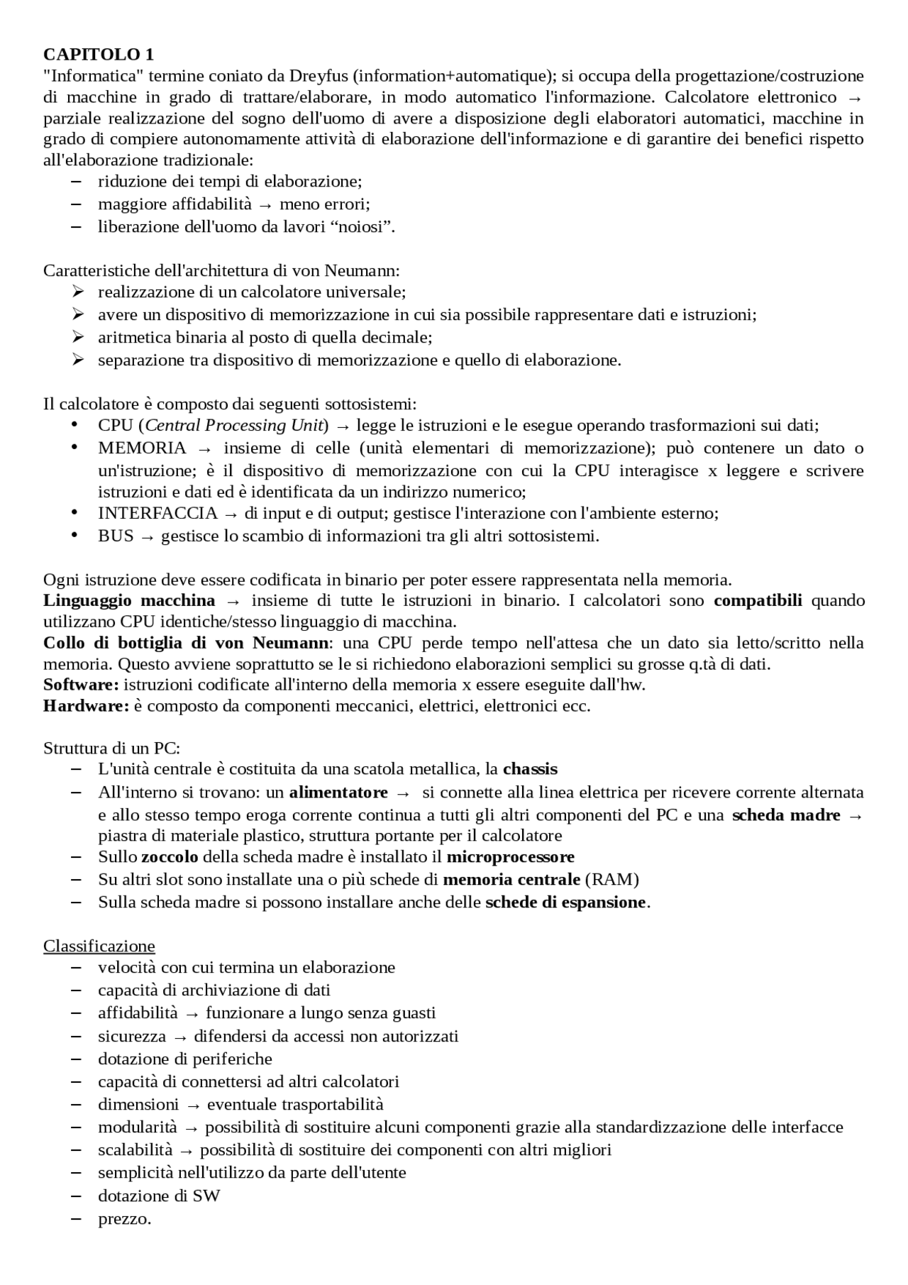 Riassunto Informatica Lazzari Docsity