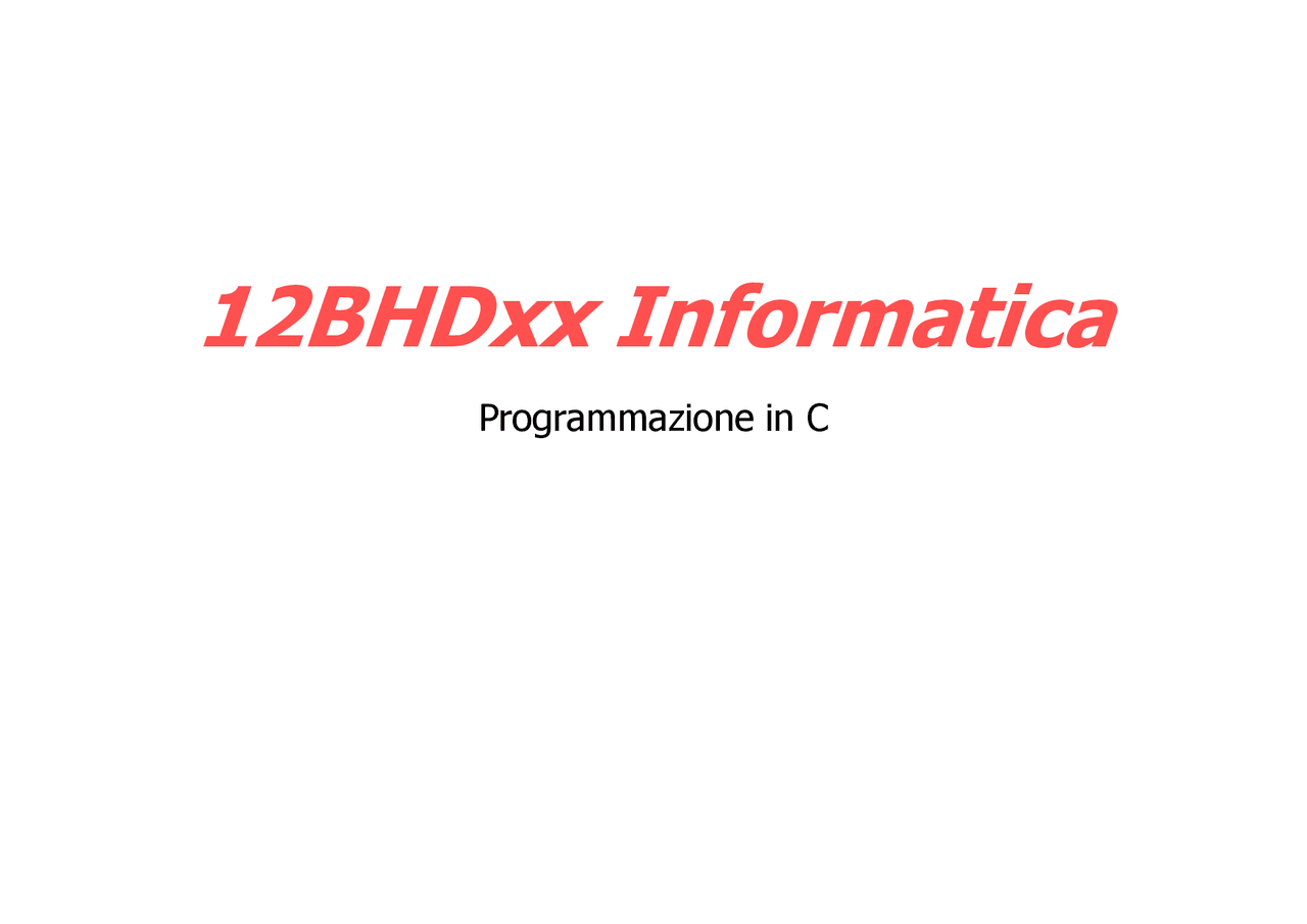 Fondamenti Di Informatica Slide Docsity