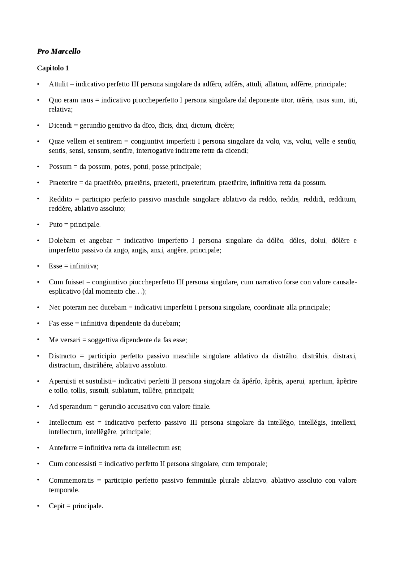 Pro Marcello, analisi dal cap. 1 al cap.6 | Prove d'esame di Lingua ...