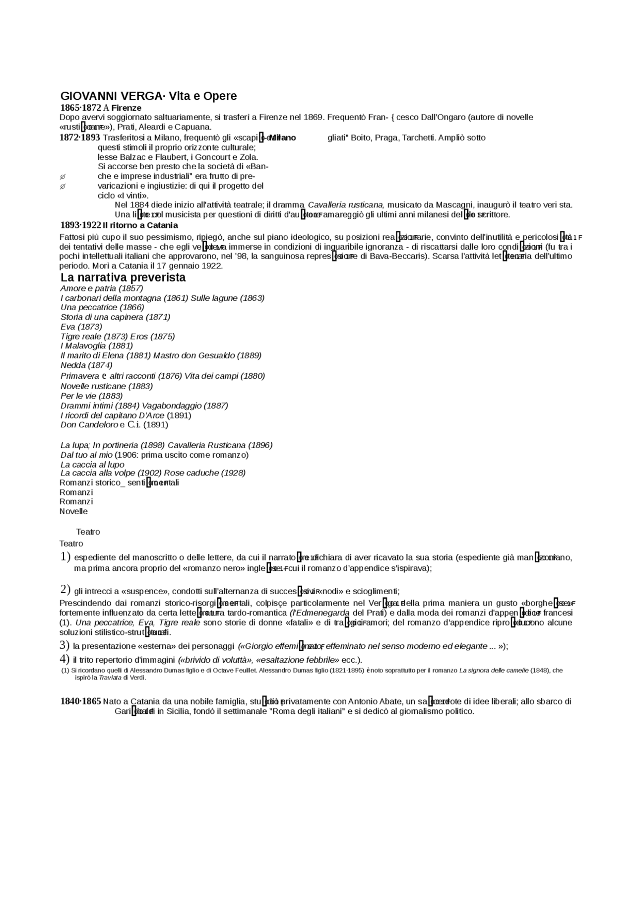 Giovanni Verga Docsity