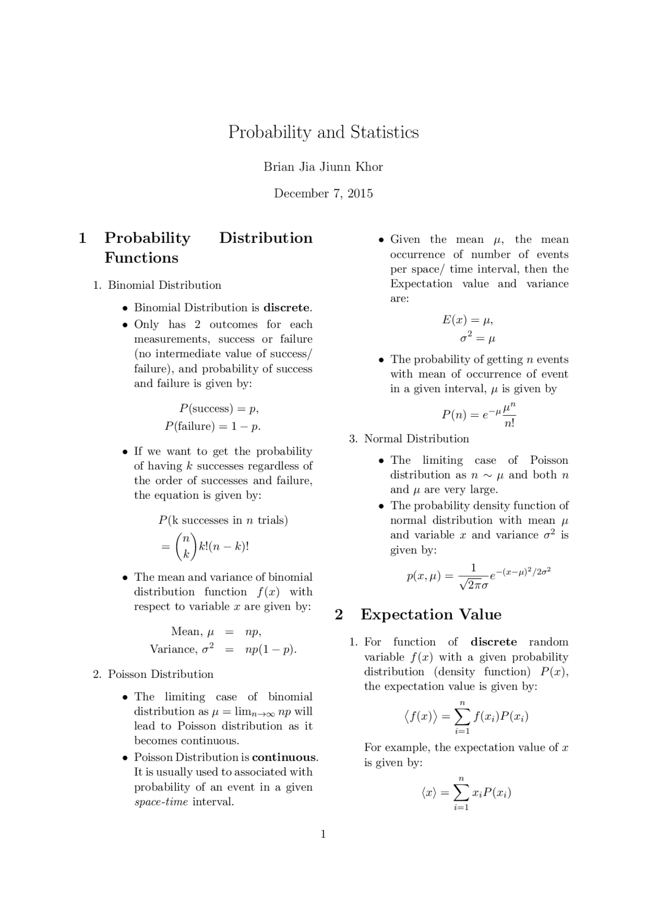 Probability and statistics - Docsity