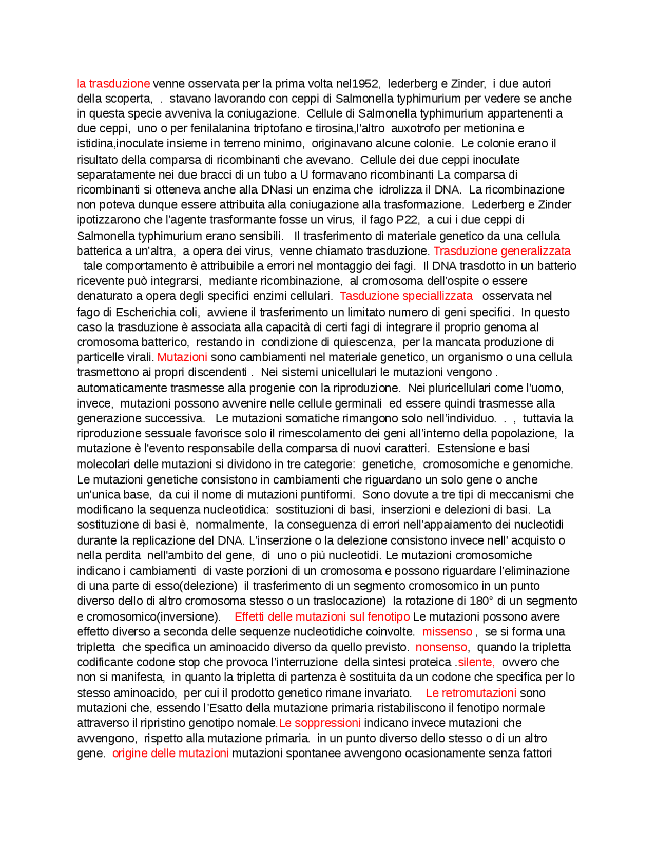 Mutazioni Docsity