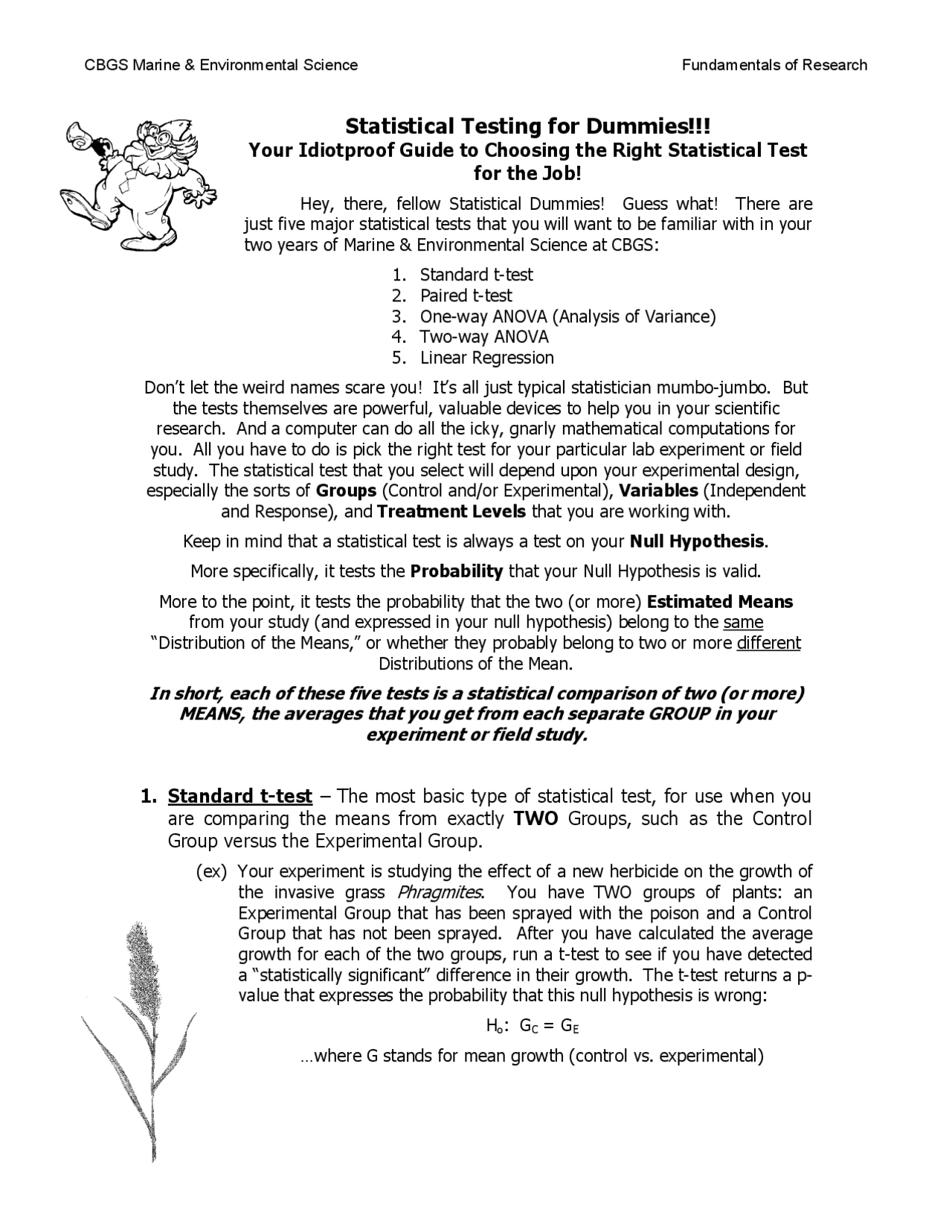Stats for dummies - Docsity