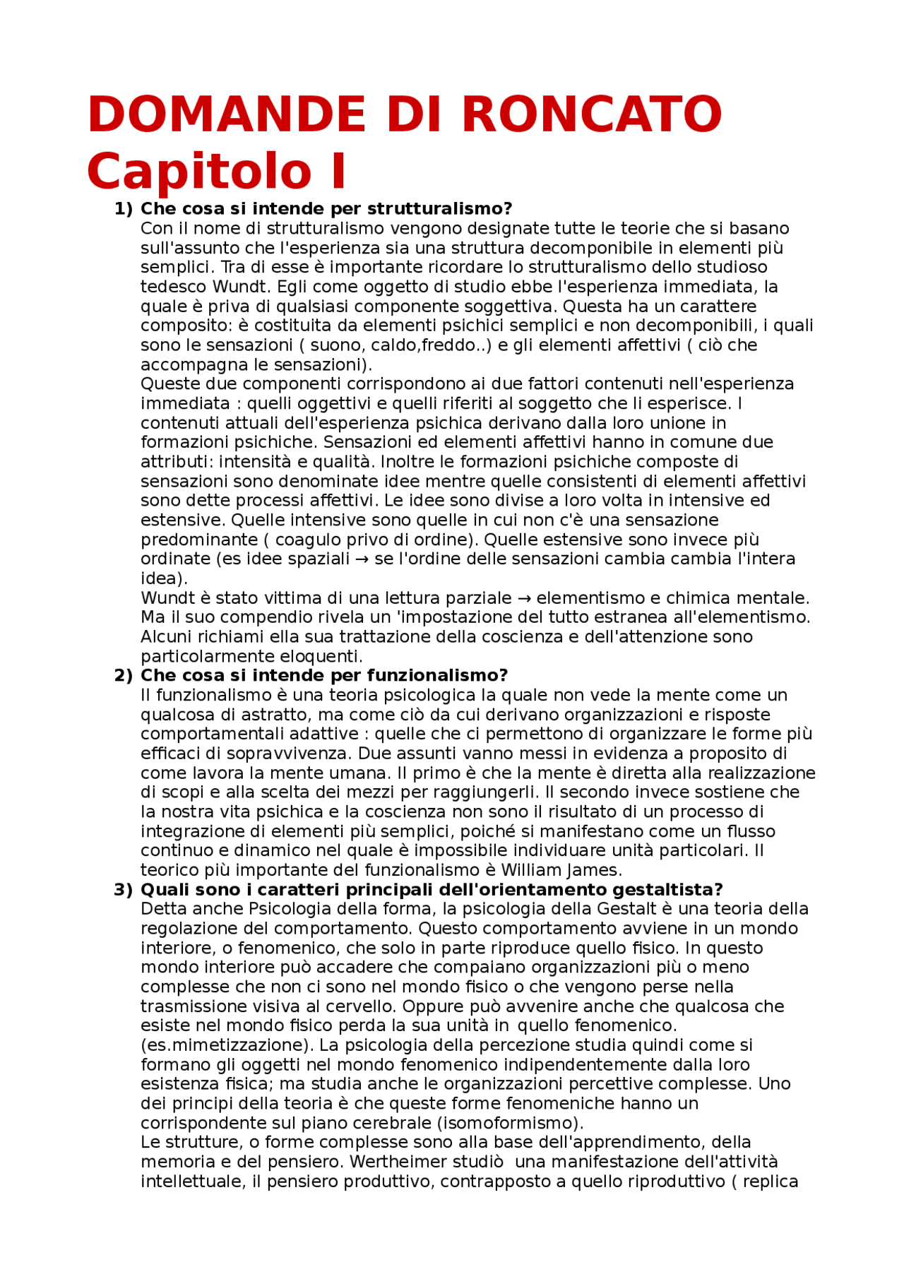 Elementi Di Psicologia Generale Docsity