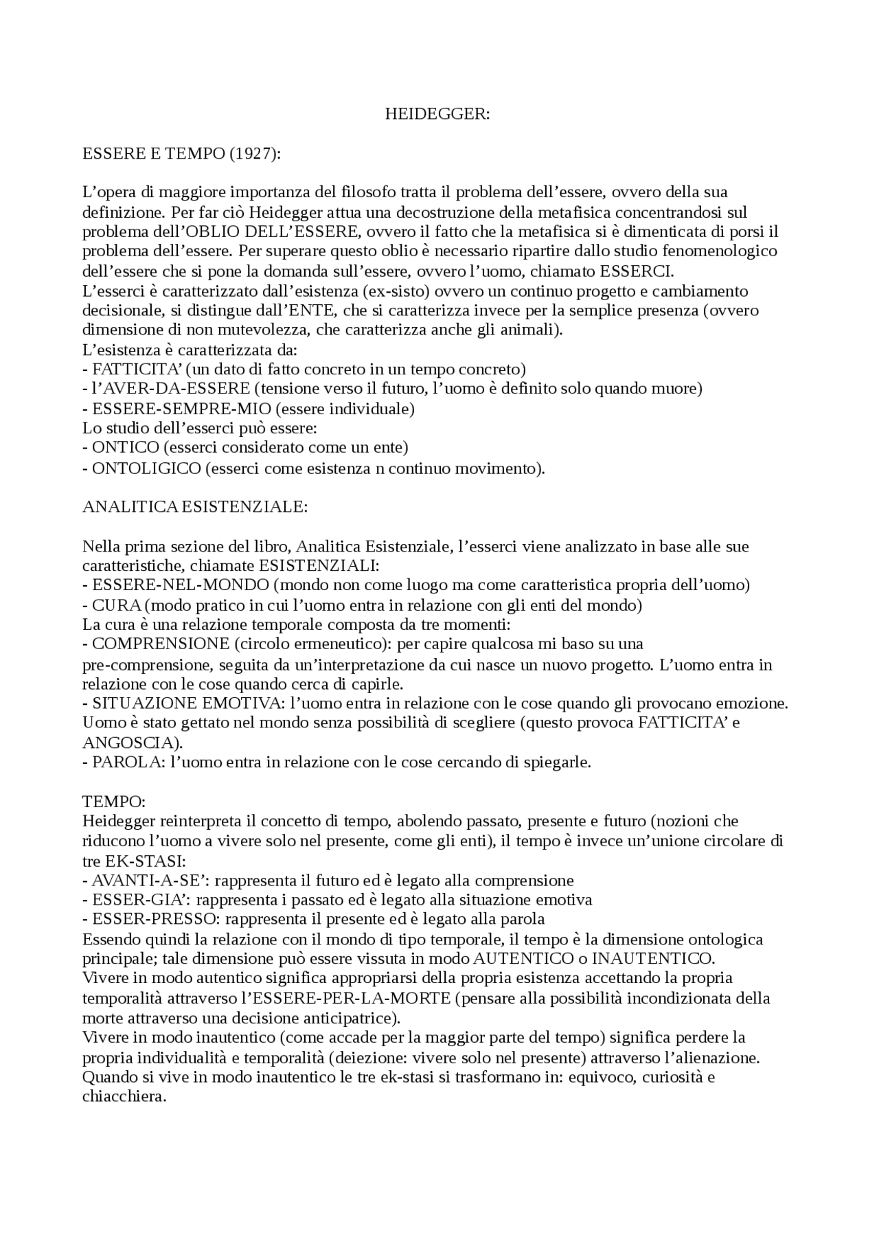 Heidegger Docsity