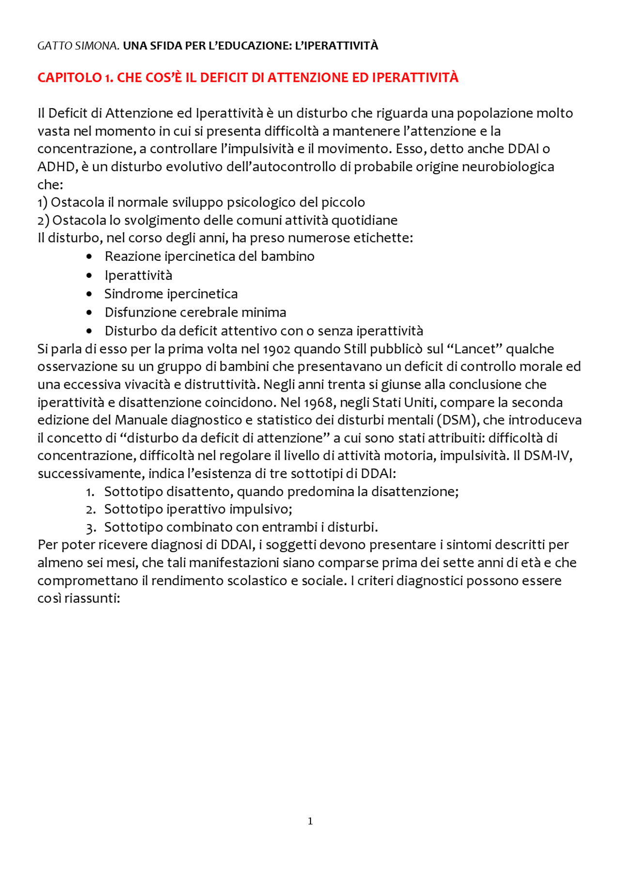 Riassunto Pedagogia Speciale prof Smeriglio, libro consigliato Una ...