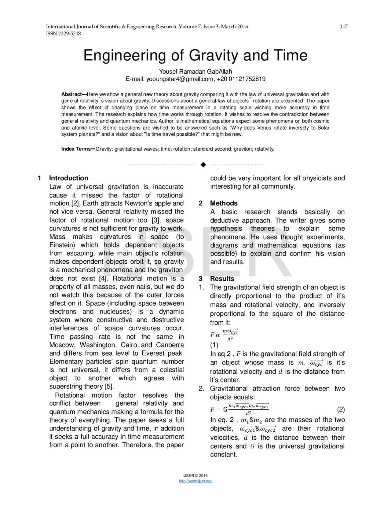 Engineering of Gravity and Time - Docsity