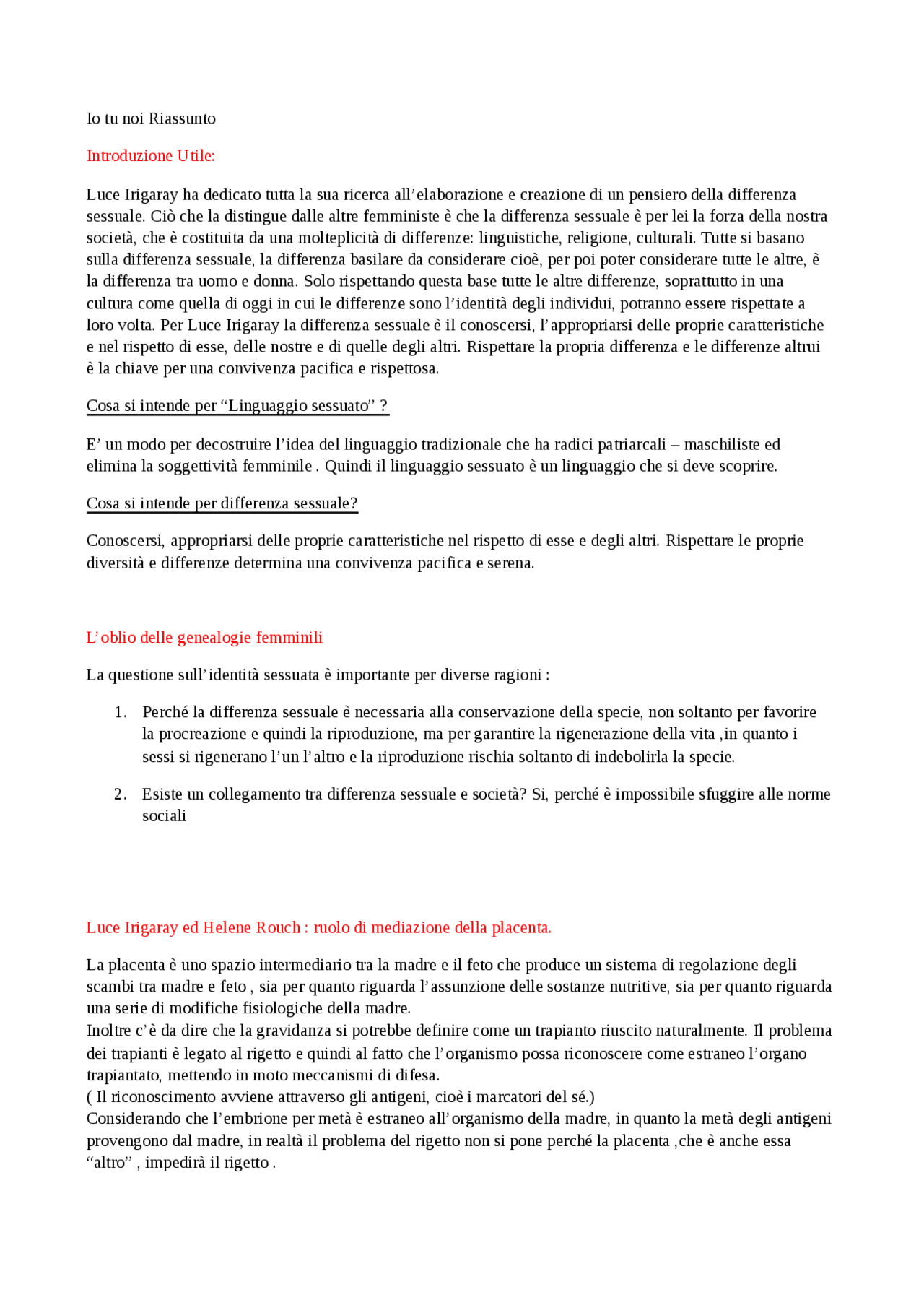 Io Tu Noi Riassunto Prove Desame Di Pedagogia Docsity