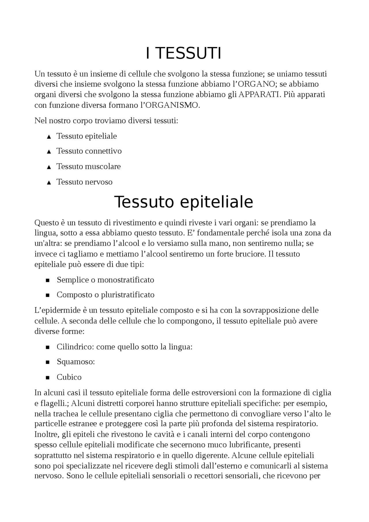 I Tessuti Docsity