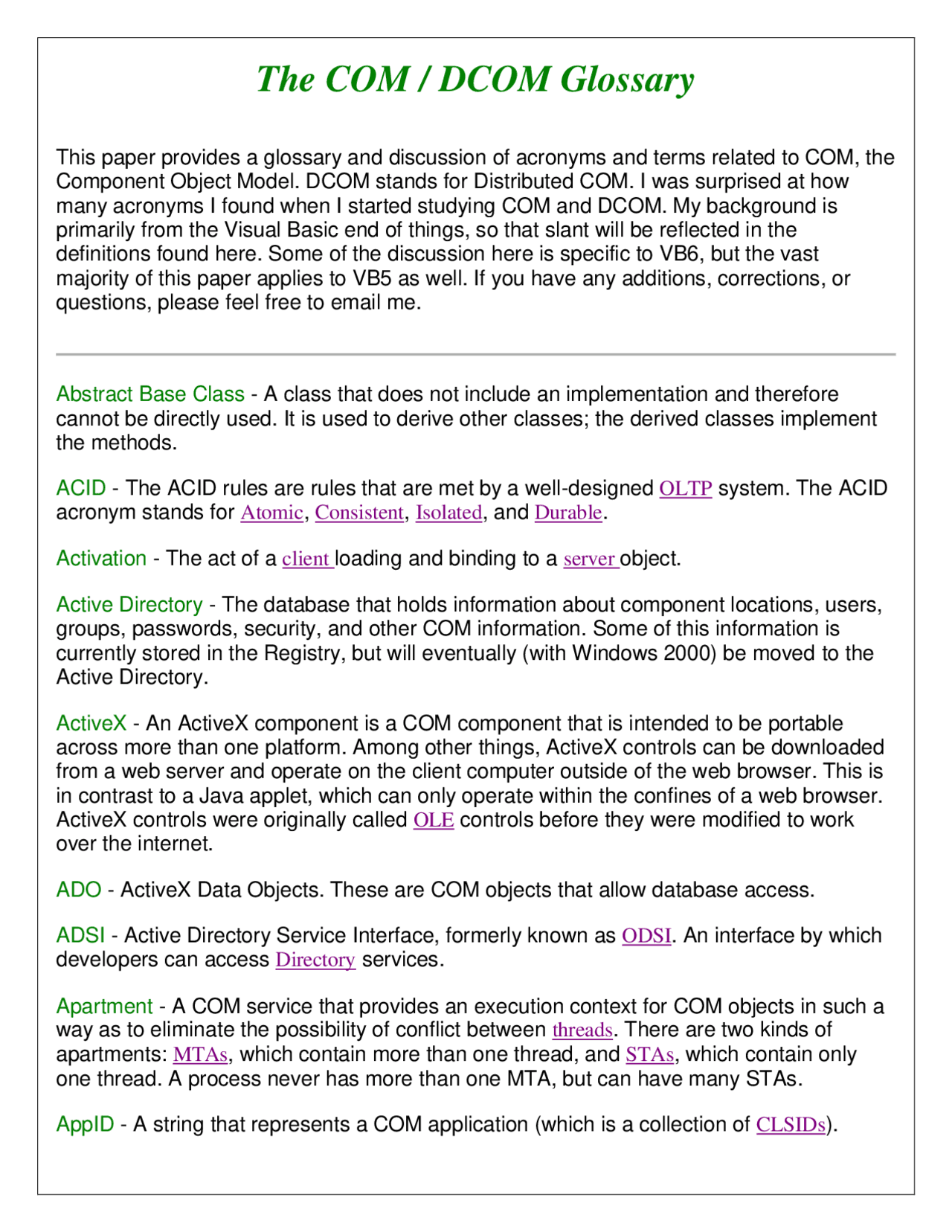 Com Terms Glossary Exams Computer Science Docsity
