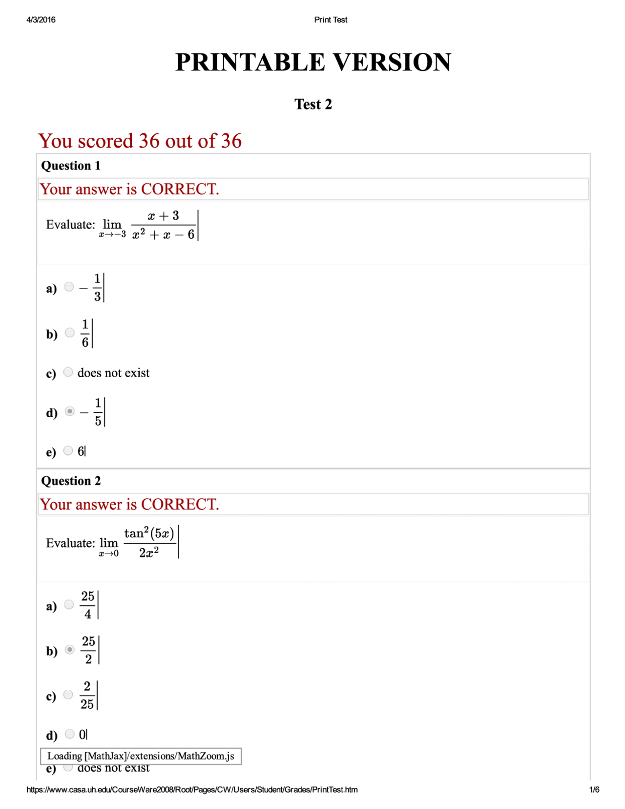 Exam 2 With Solution For Calculus I Math 1431 Docsity