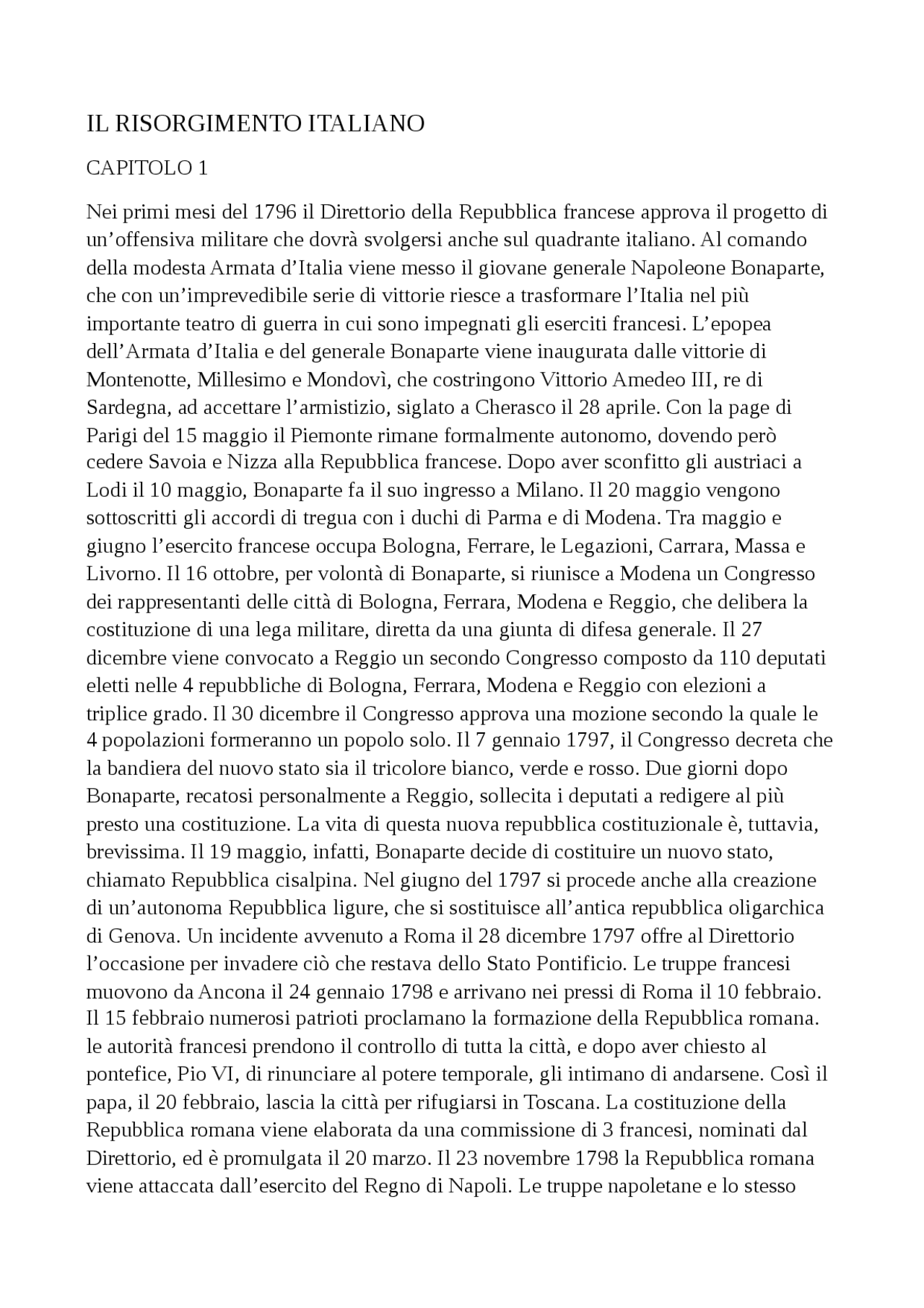 Riassunti del Risorgimento Italiano - Alberto Banti - Docsity