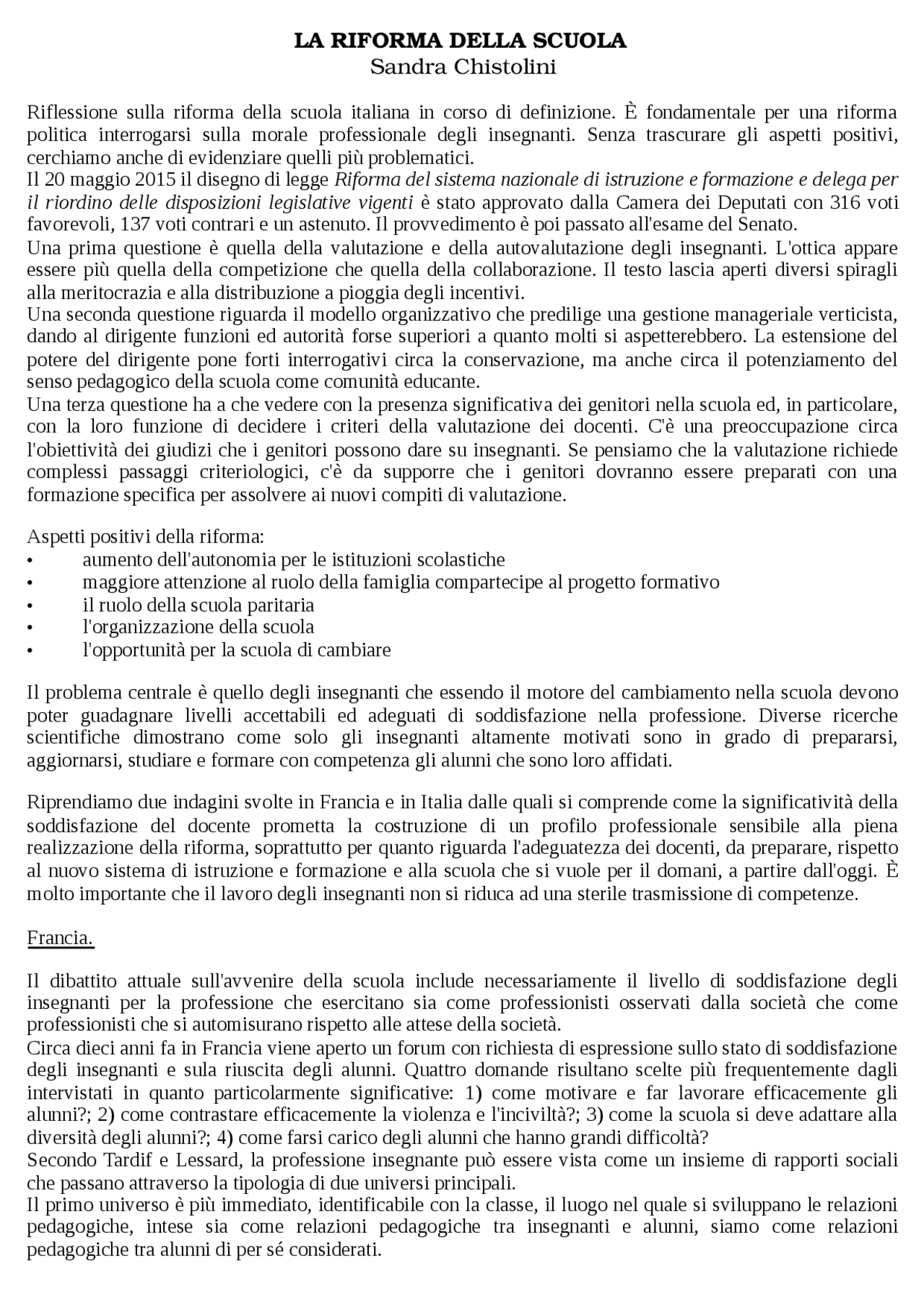 La Riforma Della Scuola Docsity
