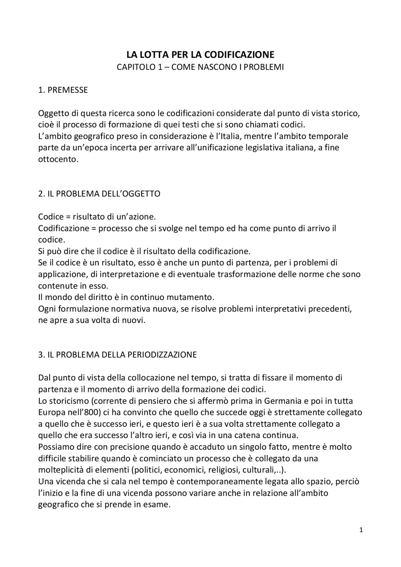 La Lotta Per La Codificazione Docsity