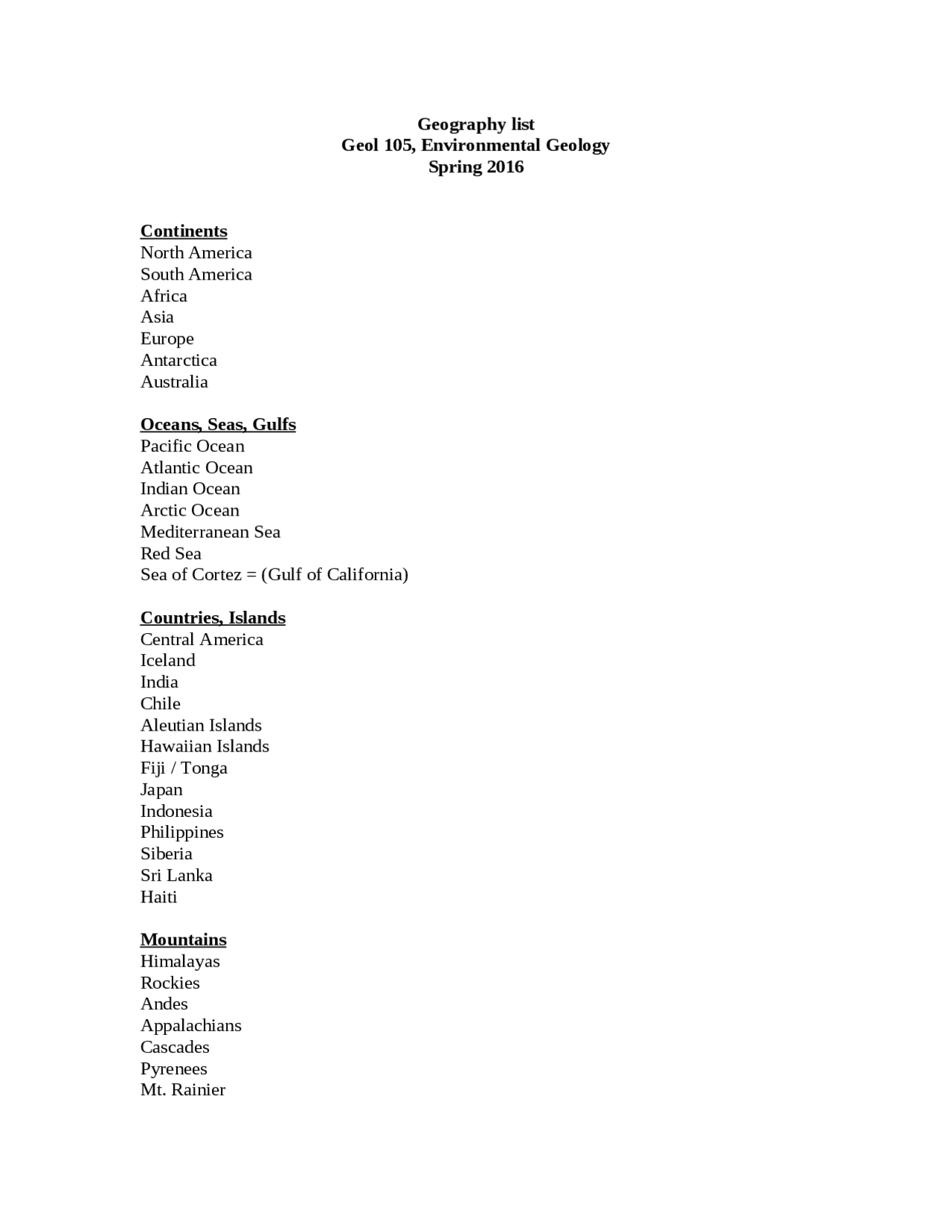 Geography Quiz Study Guide - Environmental Geology - Hazards | Geol 104 ...