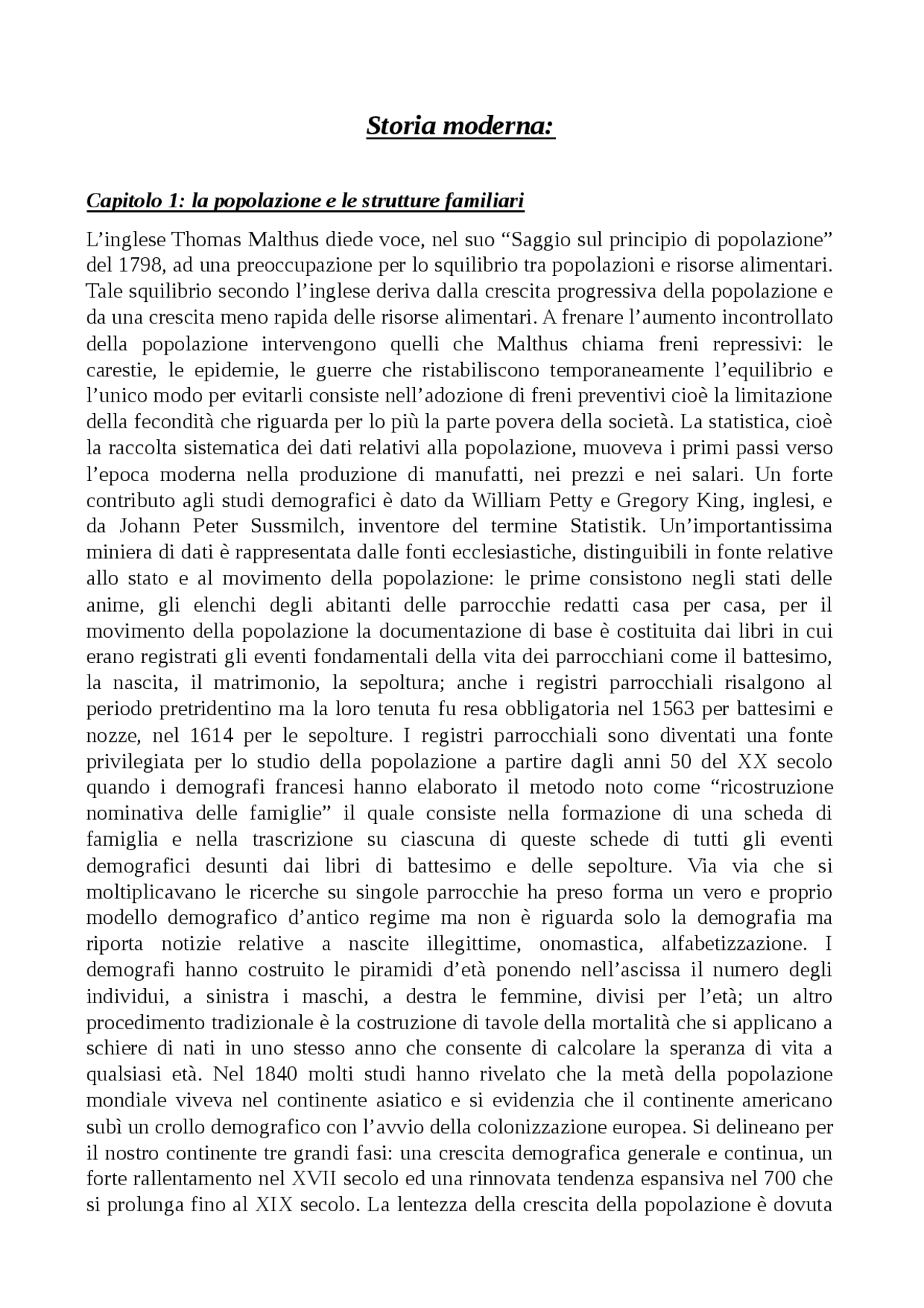 Storia Moderna Docsity
