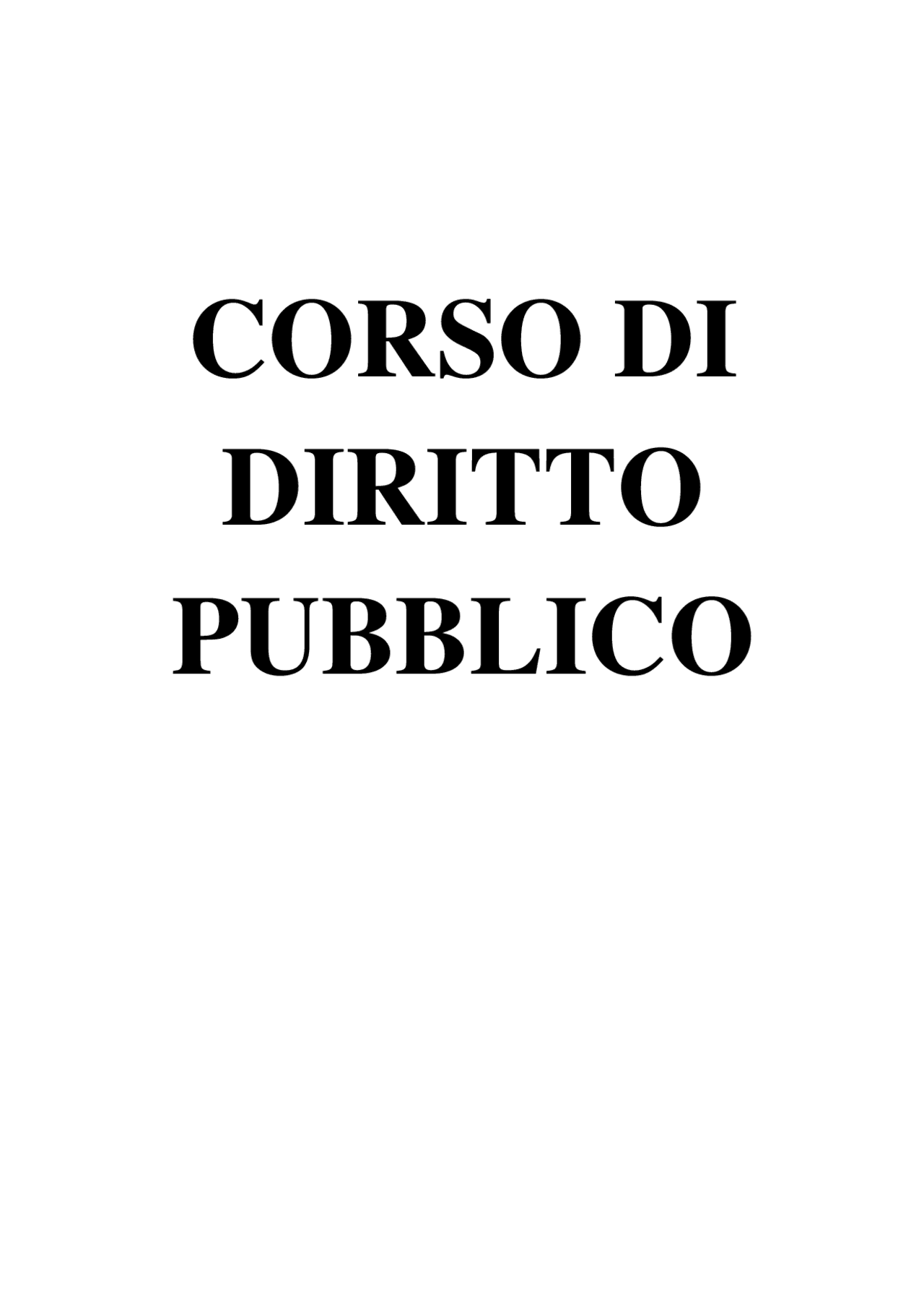 Riassunto Manuale Diritto Pubblico Docsity