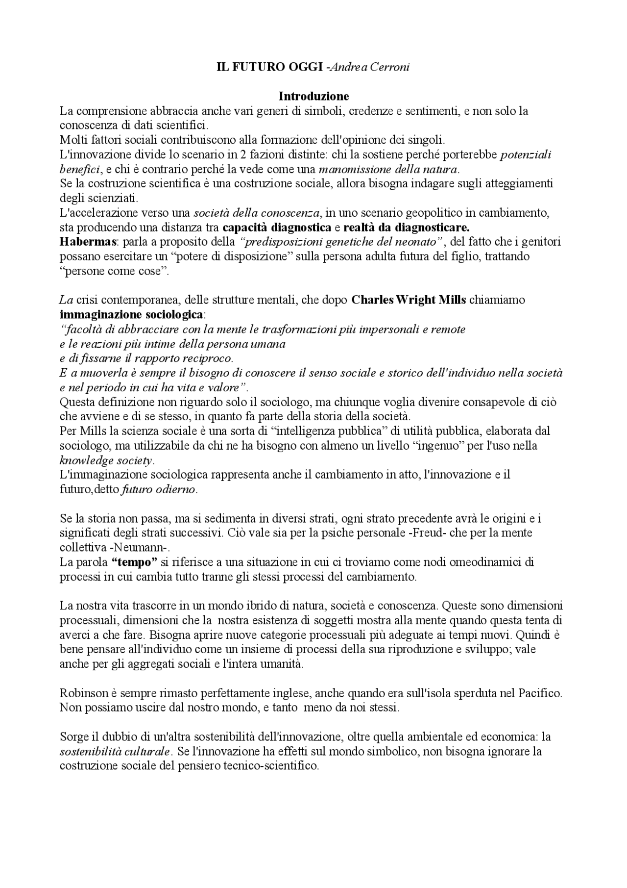 Il Futuro Oggi Docsity