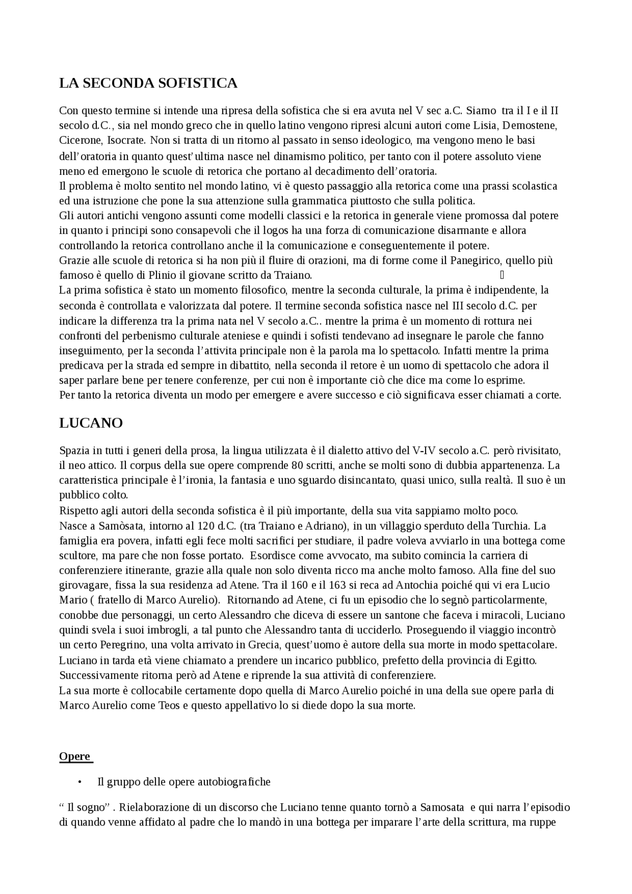 LA-SECONDA-SOFISTICA- LUCANO - Docsity