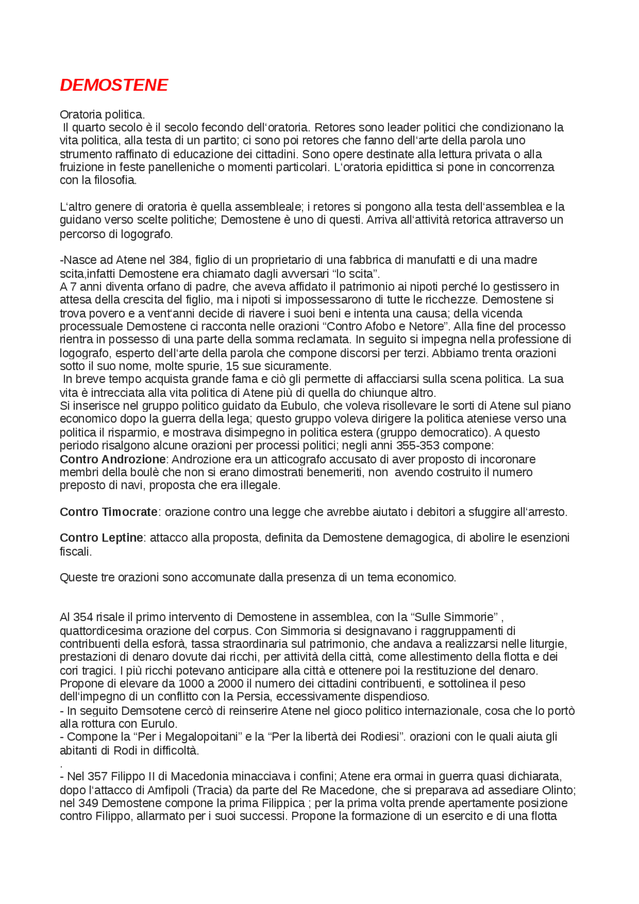 Demostene Docsity