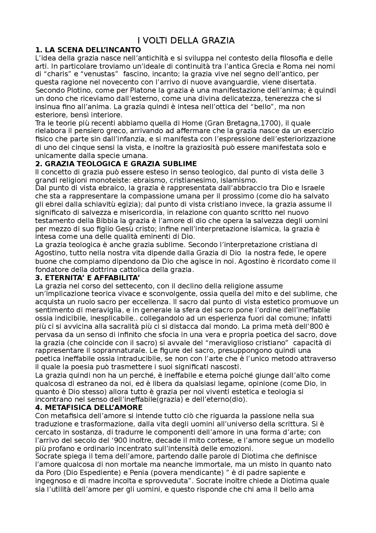 I Volti Della Grazia Docsity