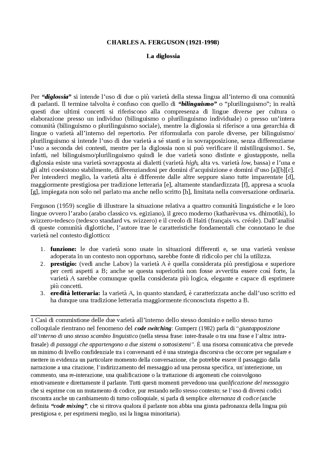 Saggio Ferguson Docsity