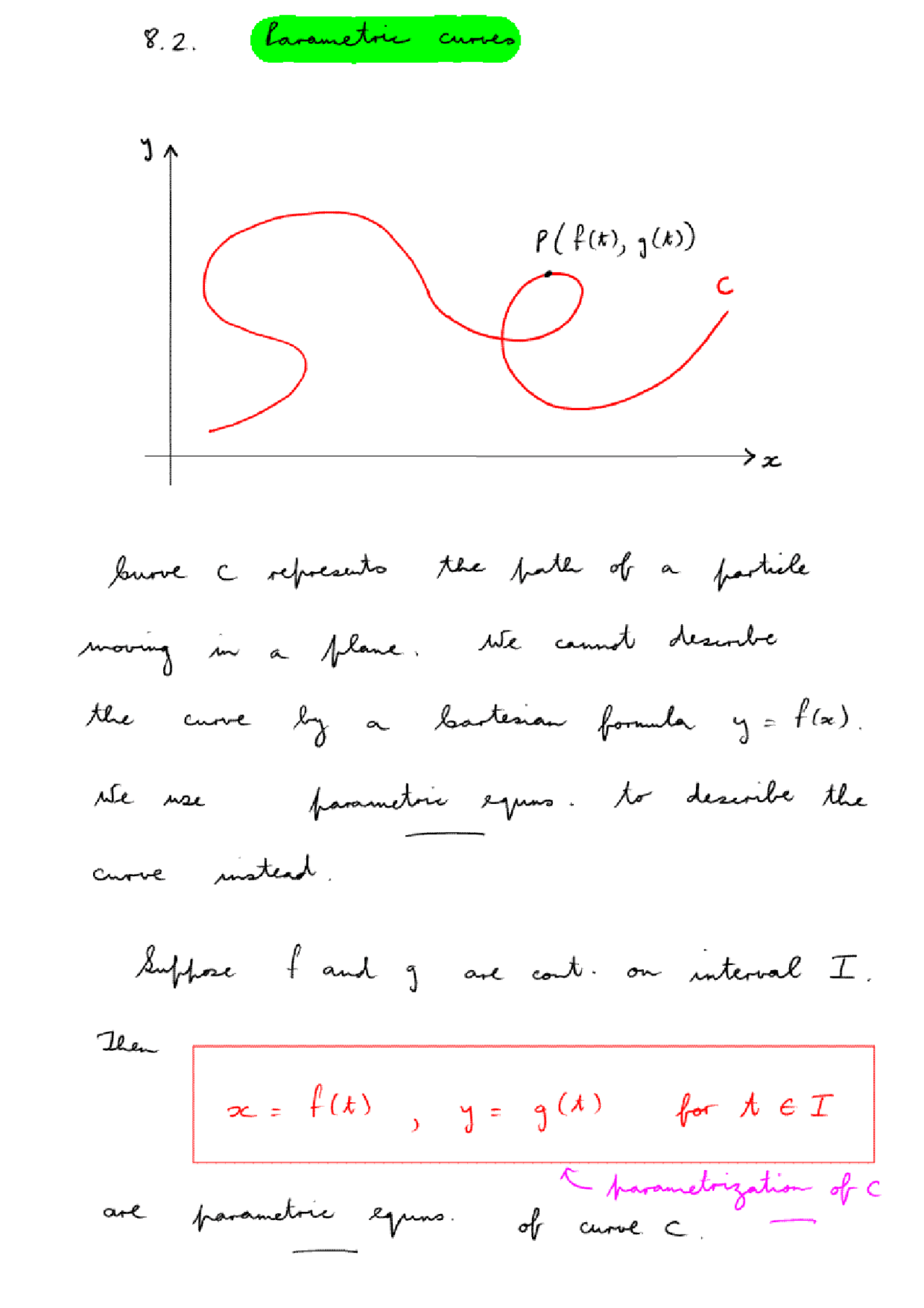Lecture On Parametric Cure Lecture Notes Engineering Mathematics Docsity