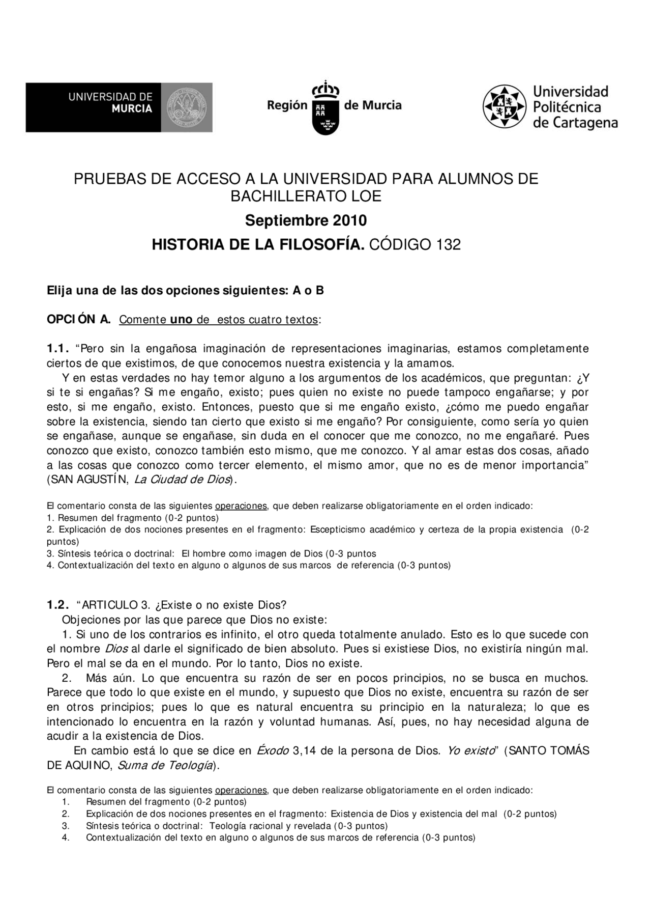 Examenes Selectividad Filosofía Madrid Docsity