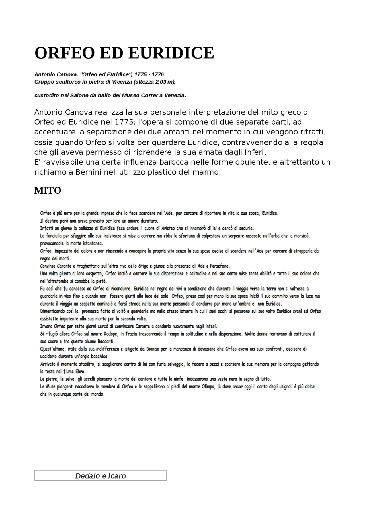 Opere Di Canova Docsity