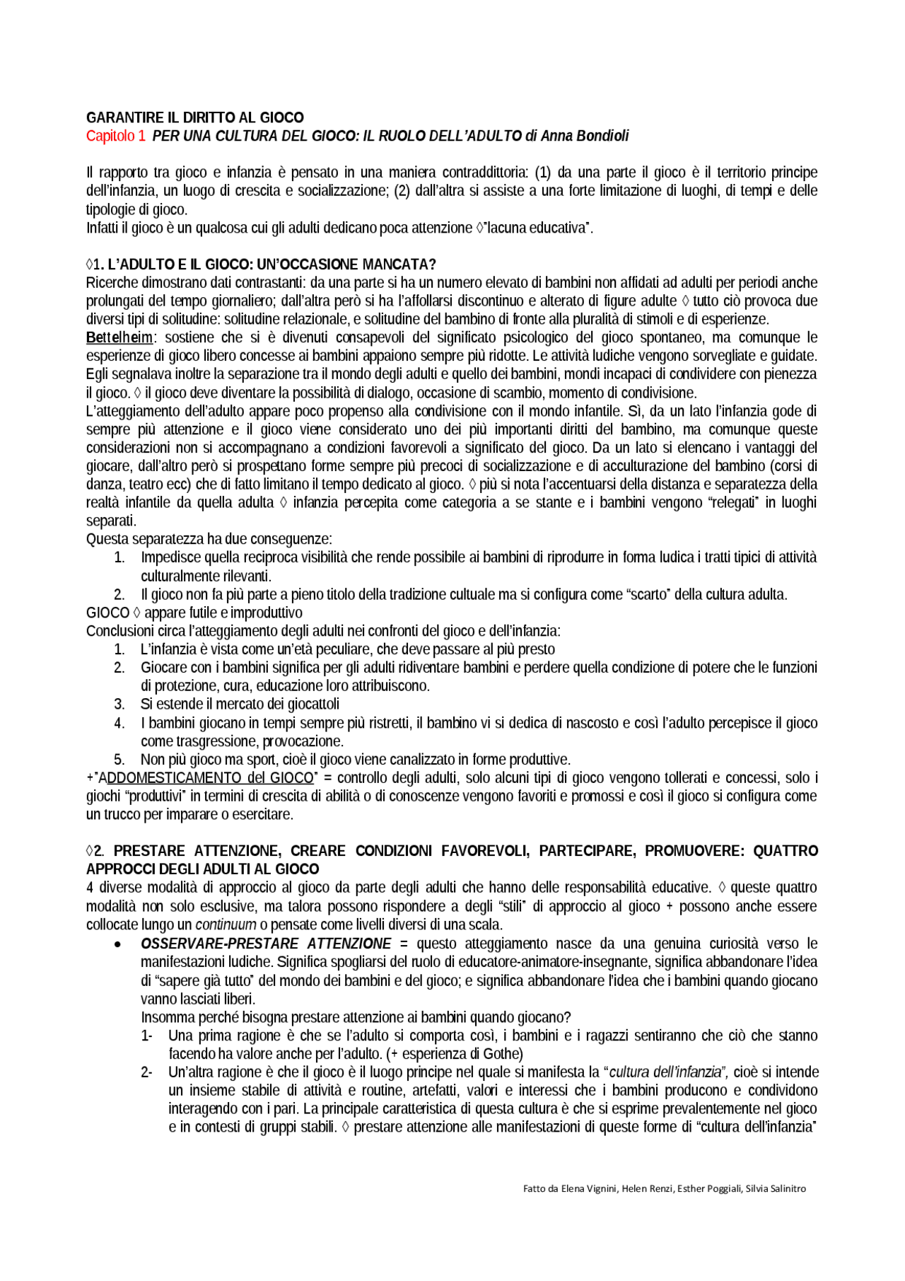 Garantire il diritto al gioco Anna Maria Venera - Docsity
