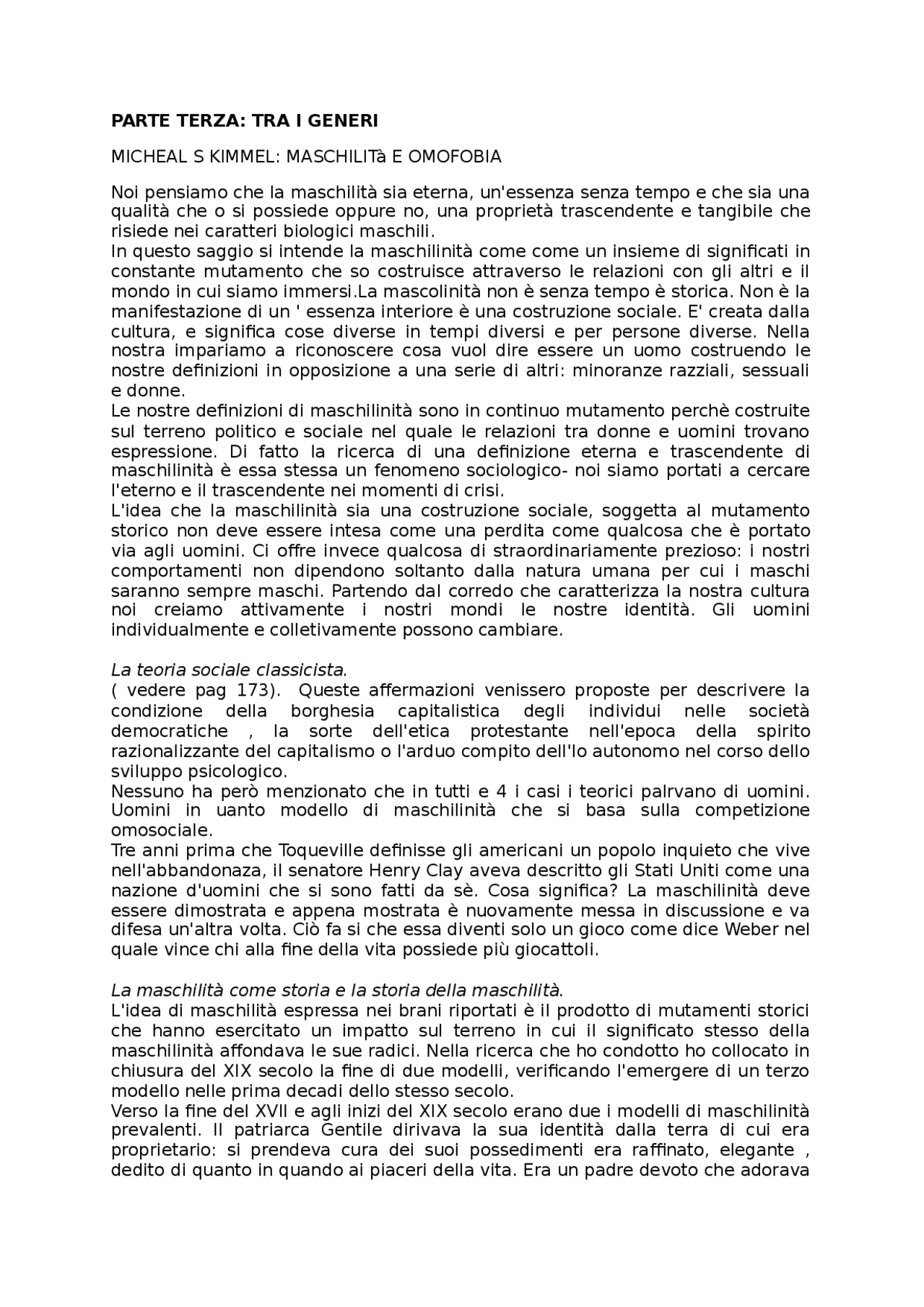 Tra I Generi 2 Docsity