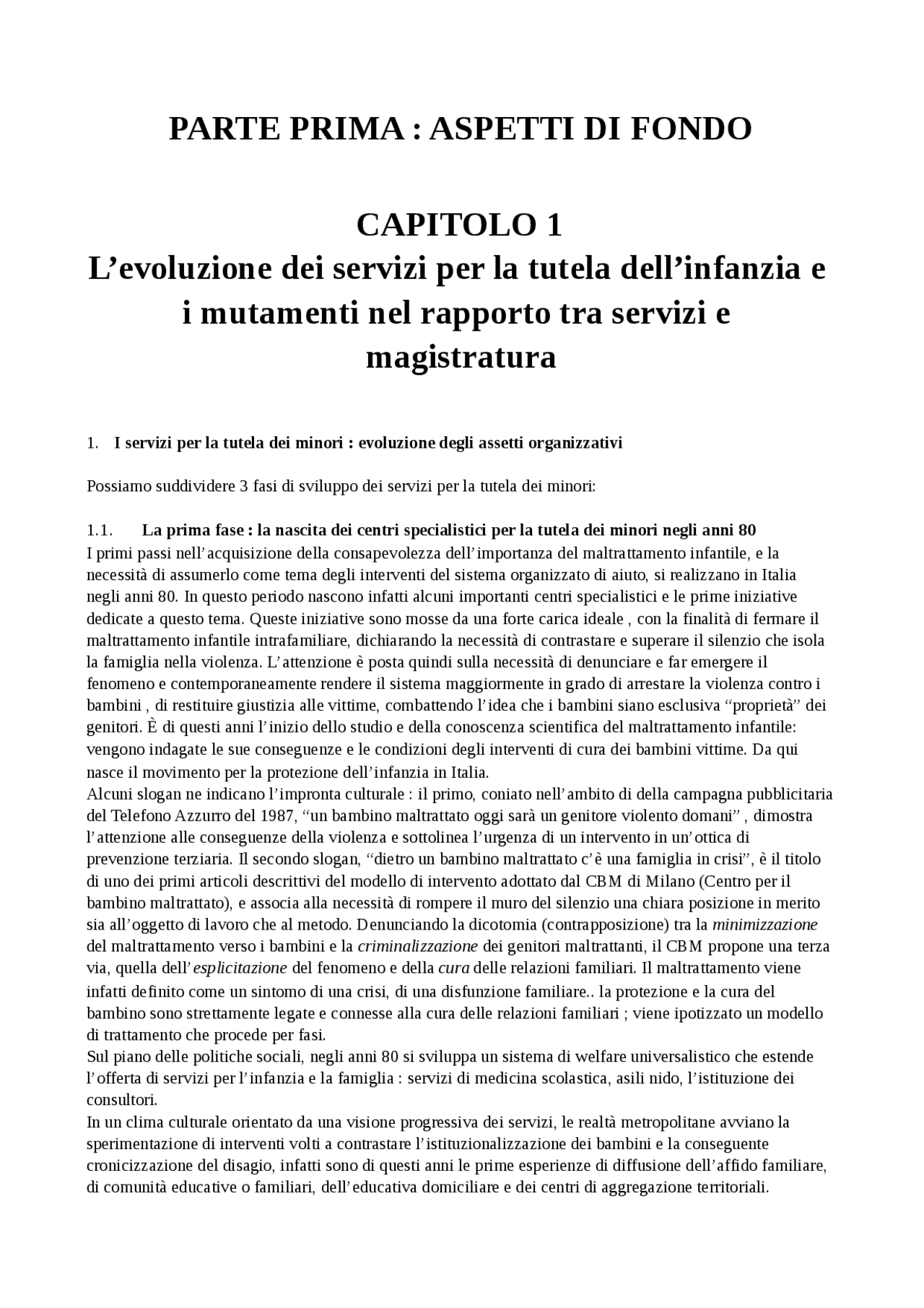 Bambini E Famiglie In Difficoltà Docsity
