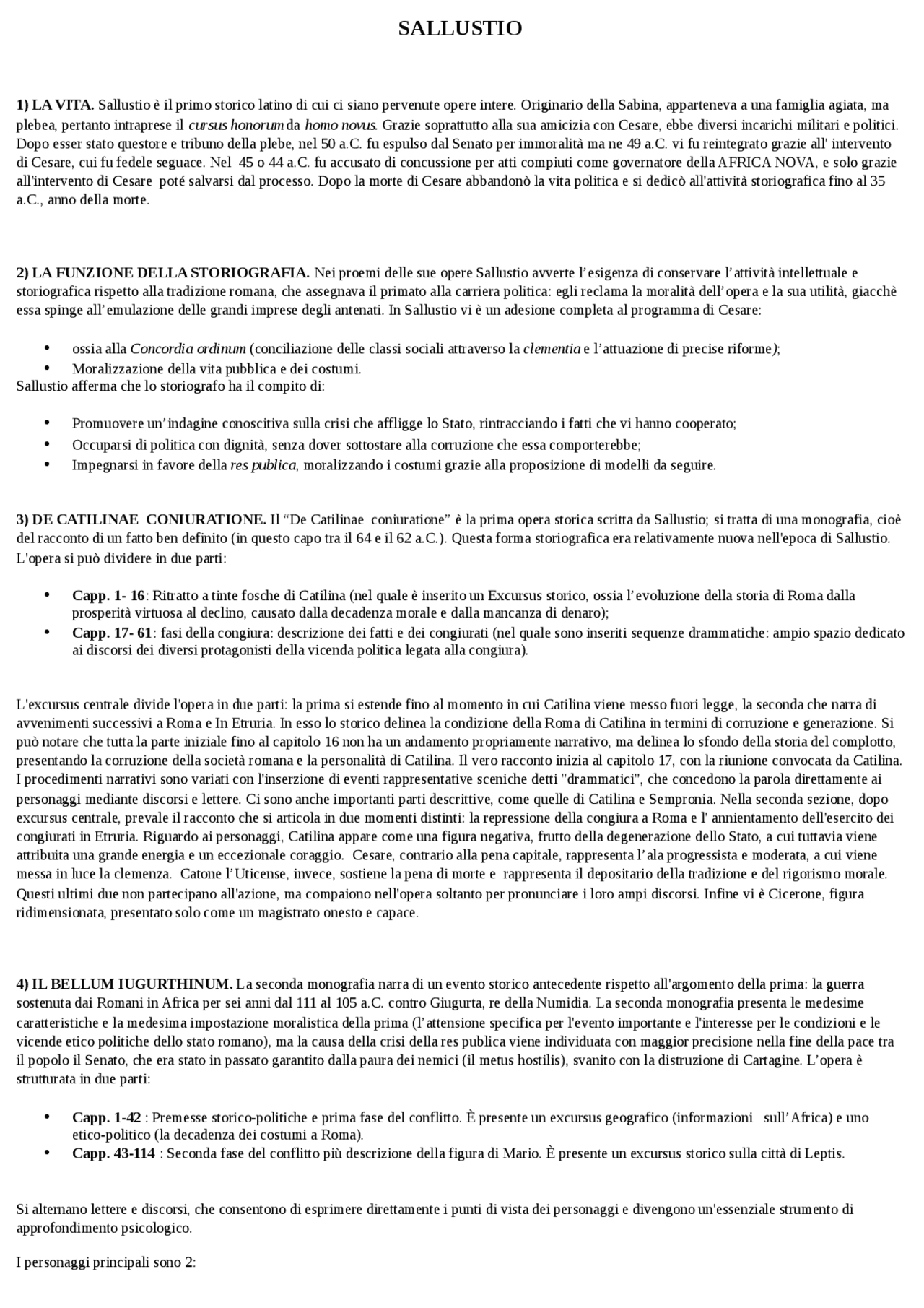 Sallustio Docsity