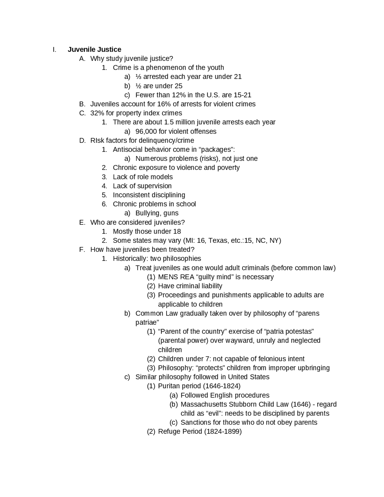 Notes on Juvenile Justice - Introduction to Criminal Justice | CJ 110 ...