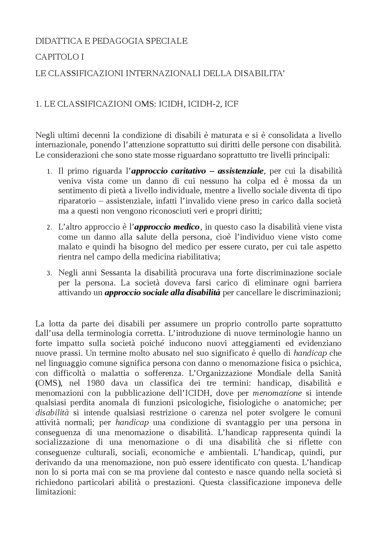 Didattica E Pedagogia Speciale Docsity