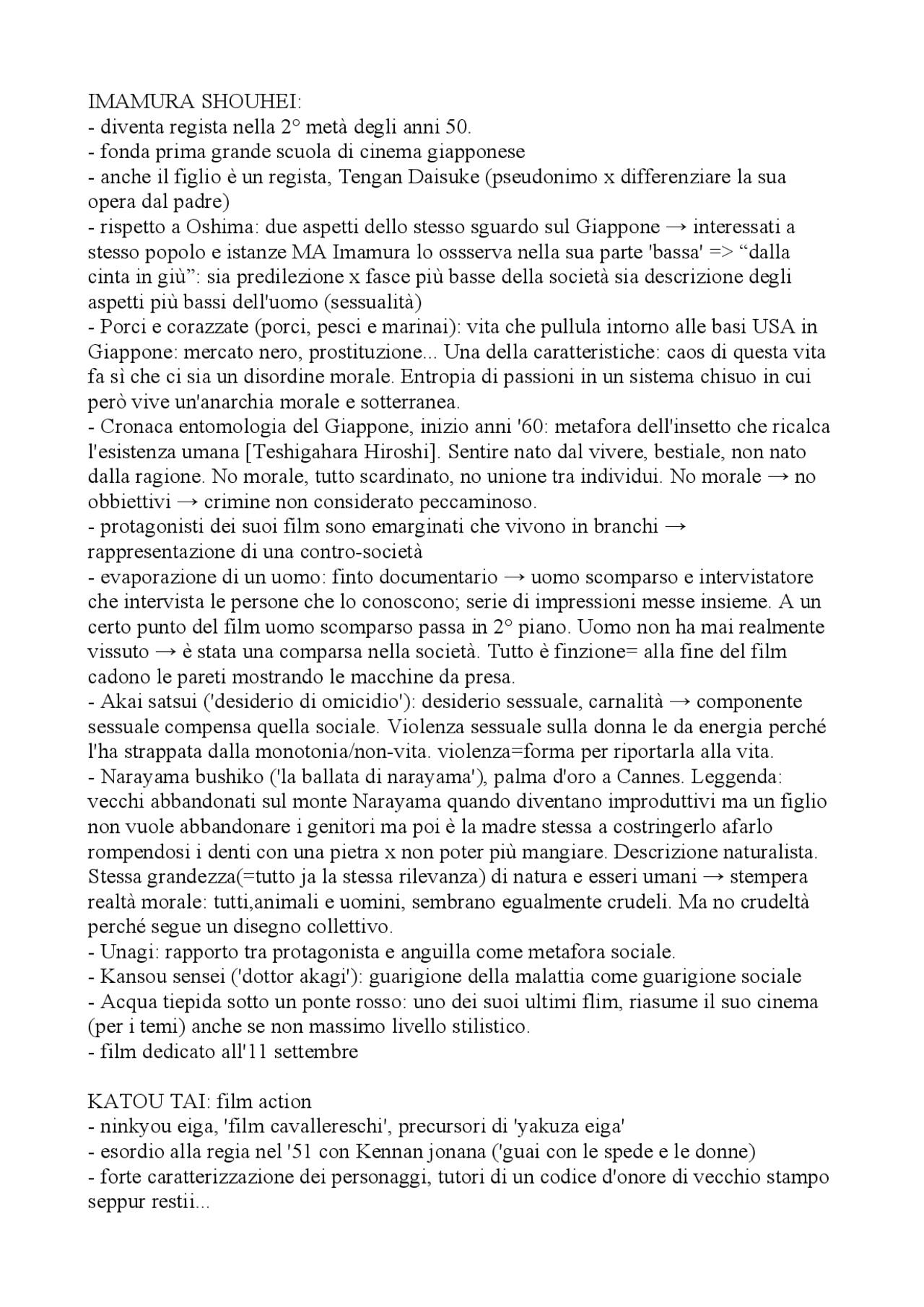 Cinema Giapponese Docsity