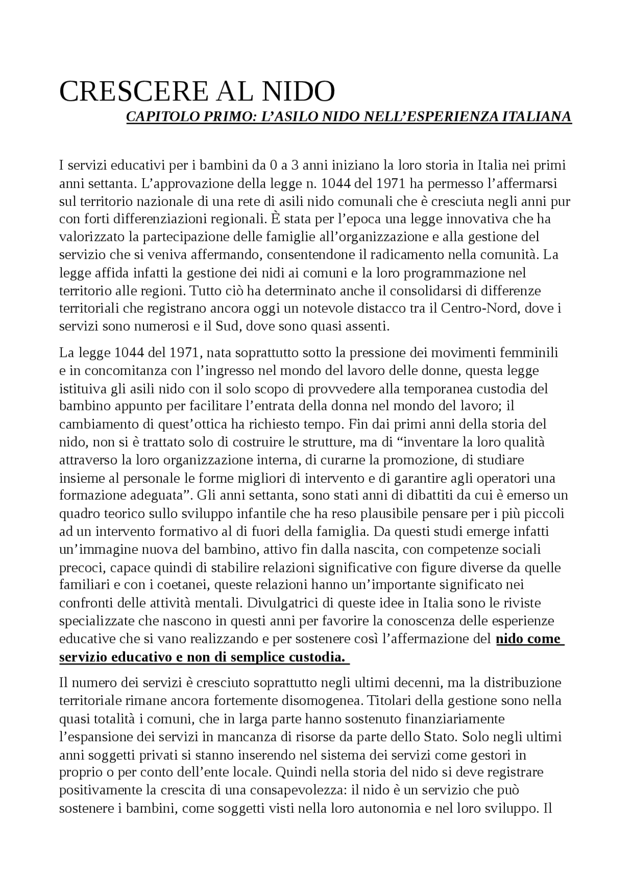 Crescere Al Nido Docsity