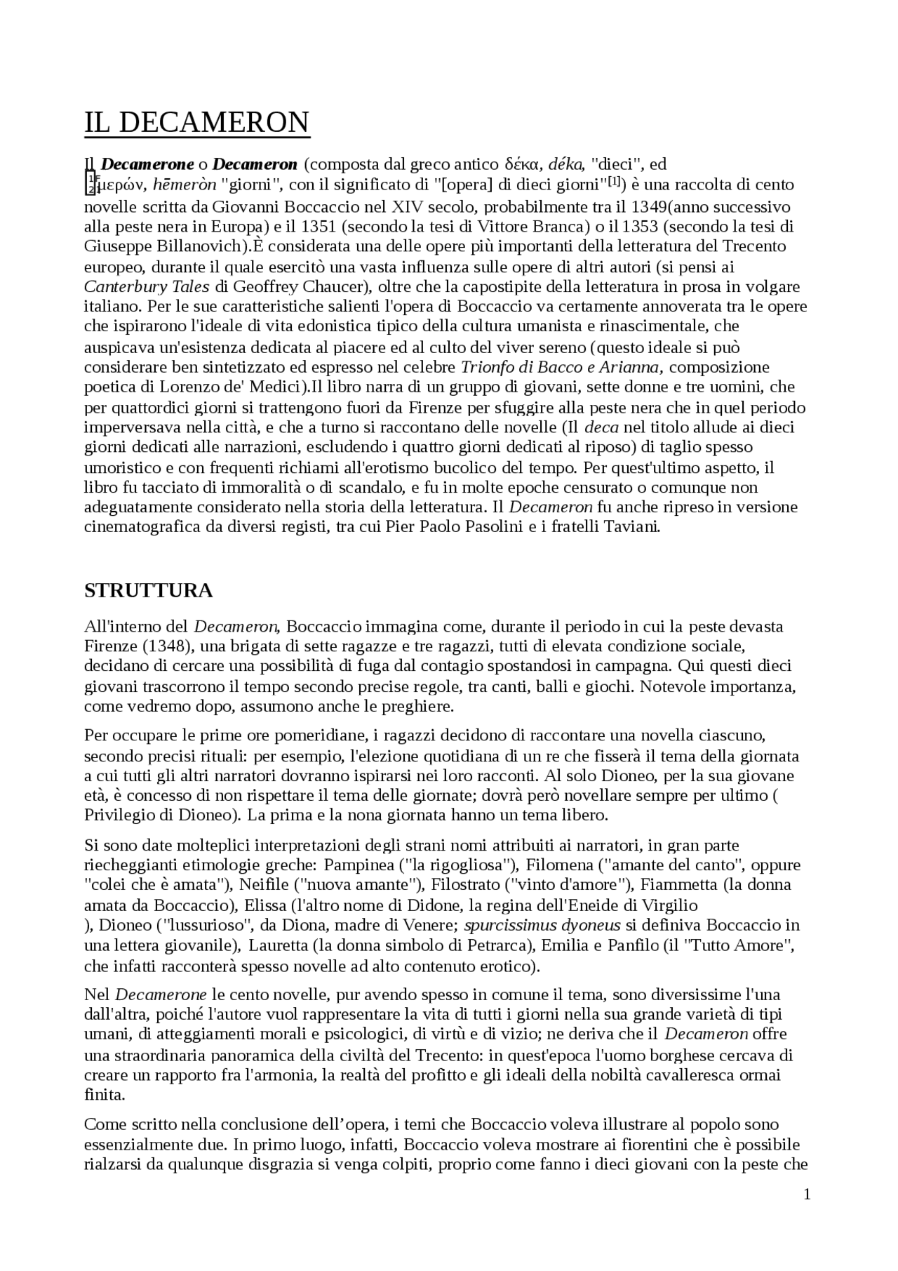 Decameron - Docsity